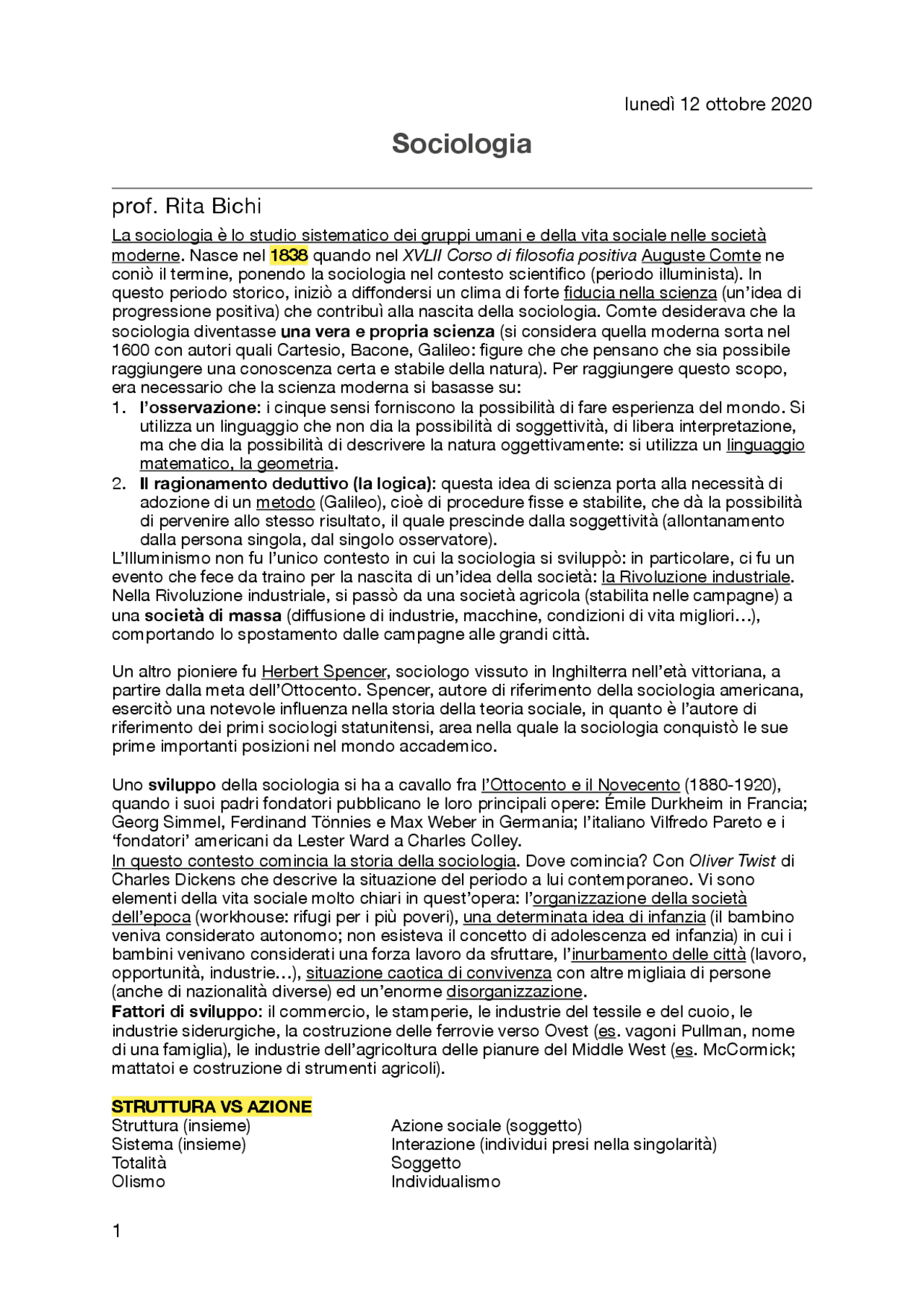 Appunti Di Sociologia Prof Bichi Docsity