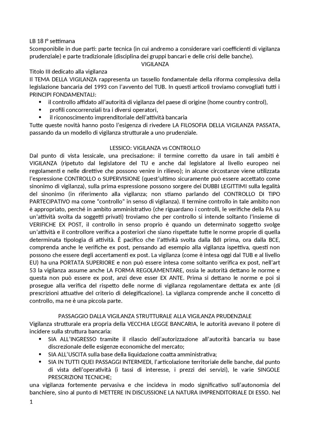 Legislazione bancaria secondo modulo - Docsity