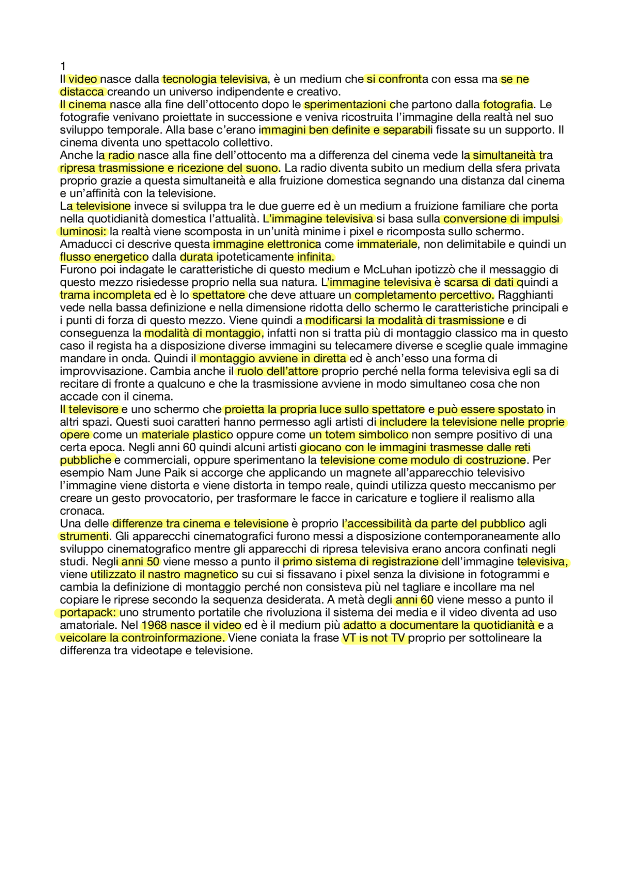 Lischi Il Linguaggio Del Video Riassunto Docsity