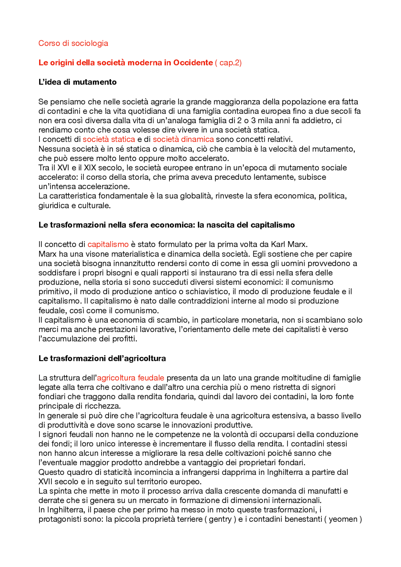 Corso Di Sociologia Docsity