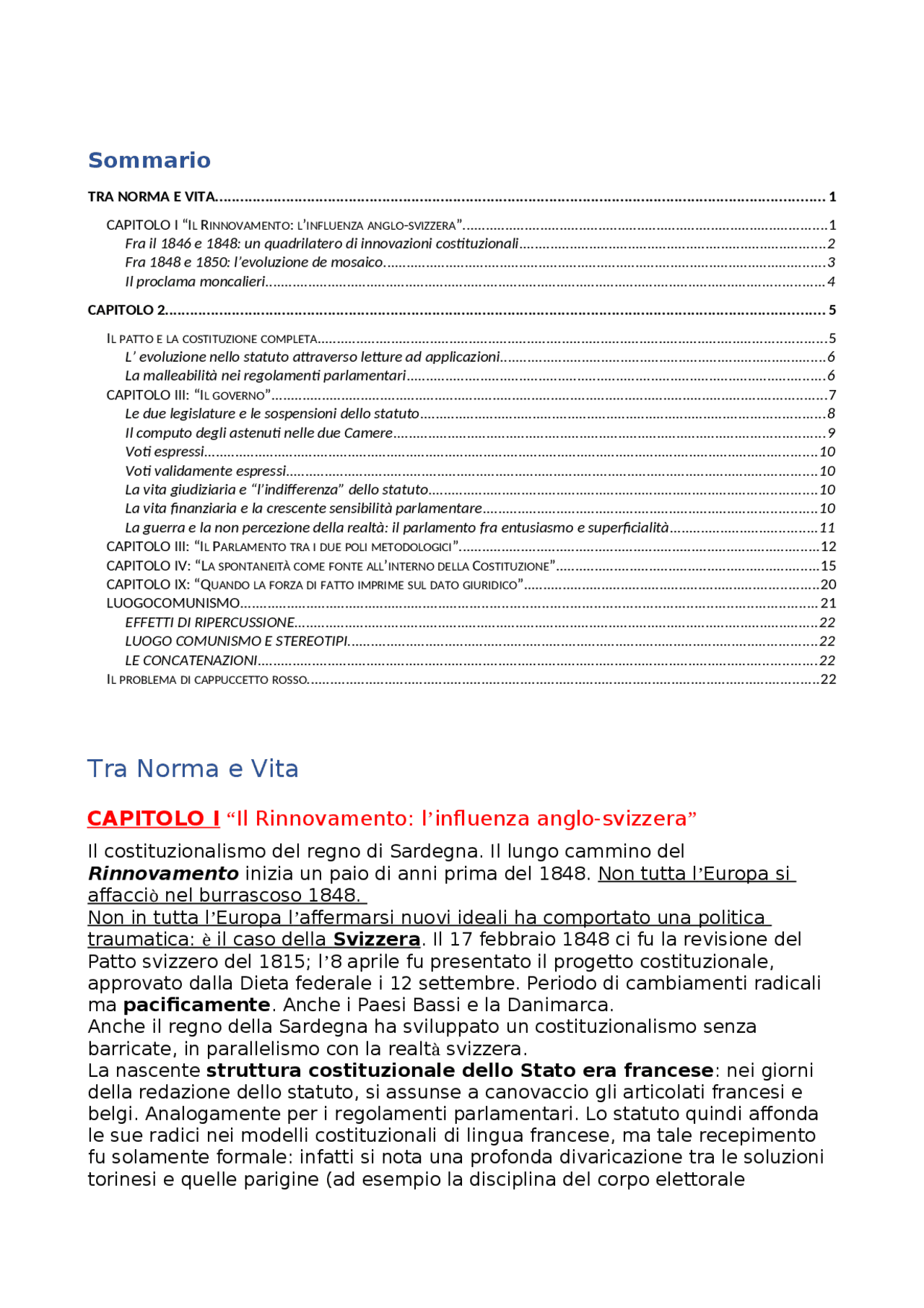 Tra Norma E Vita Libro Riassunto Docsity