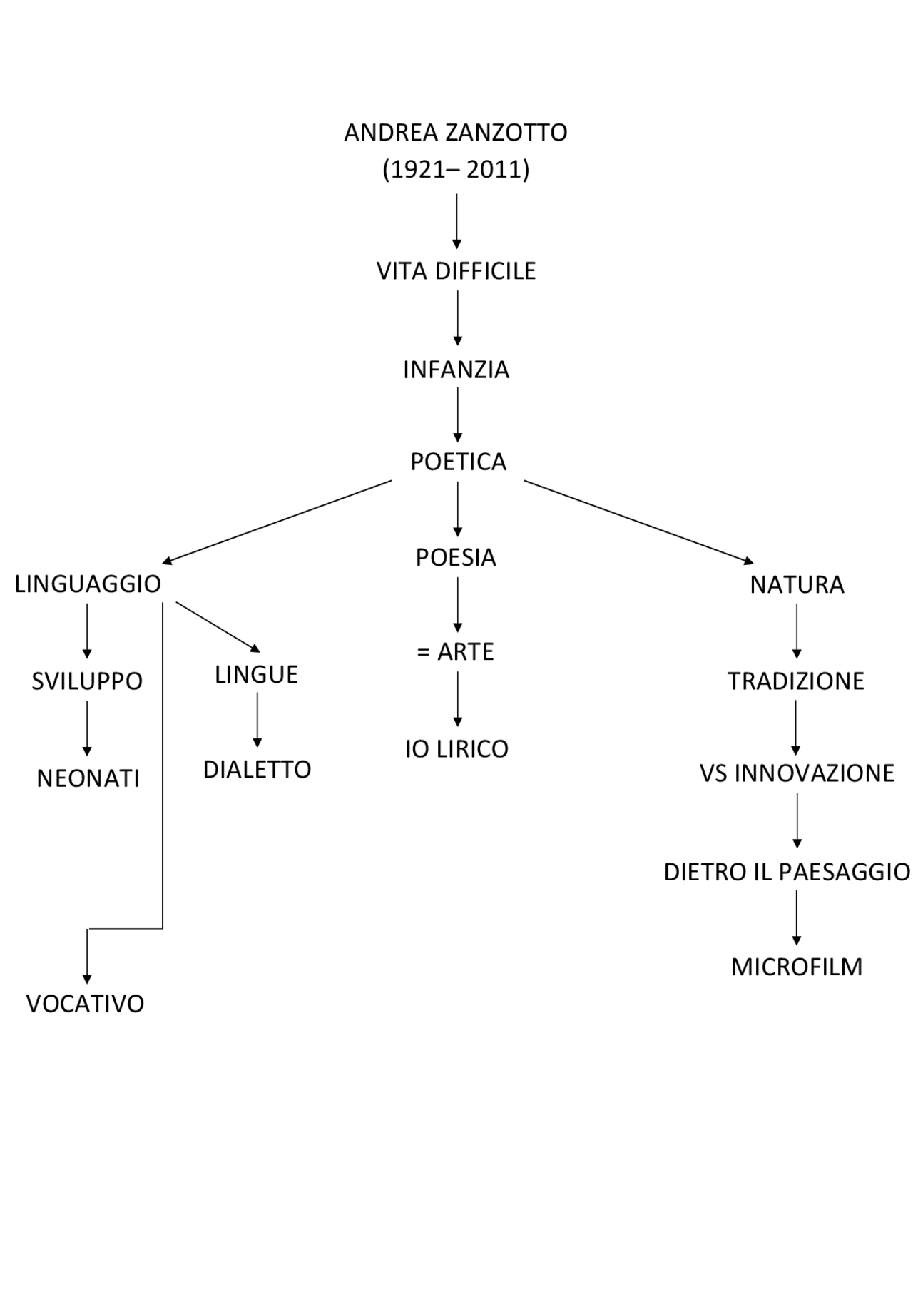 Schema 6 Andrea Zanzotto Prof Carbognin Schemi E Mappe Concettuali Di