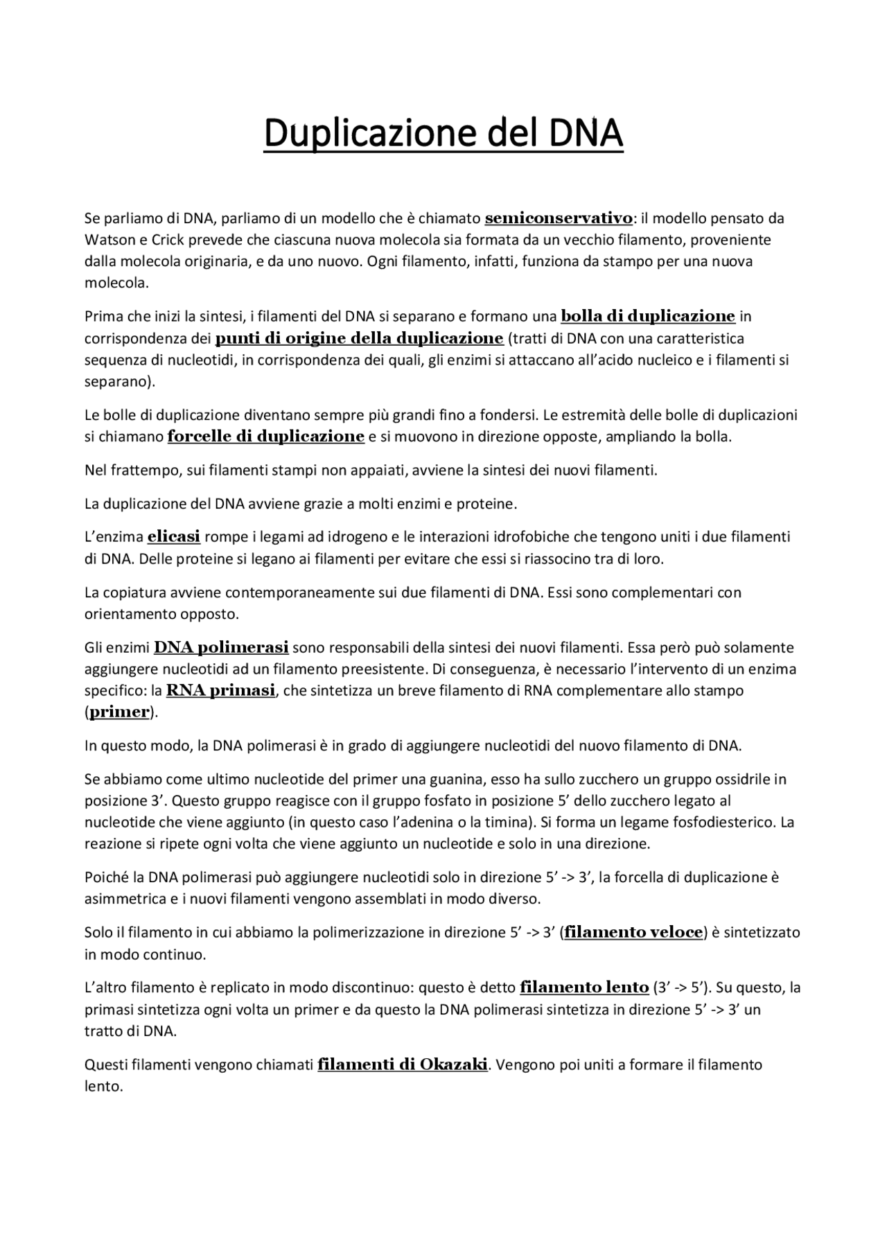 Duplicazione Del Dna Docsity