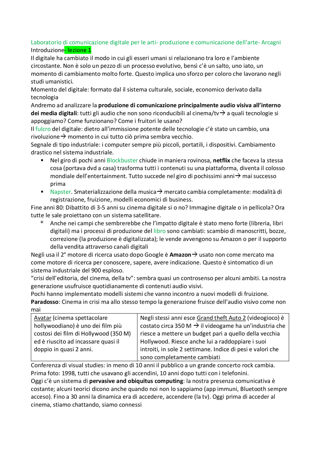 Lezioni Del Prof Arcagni Docsity