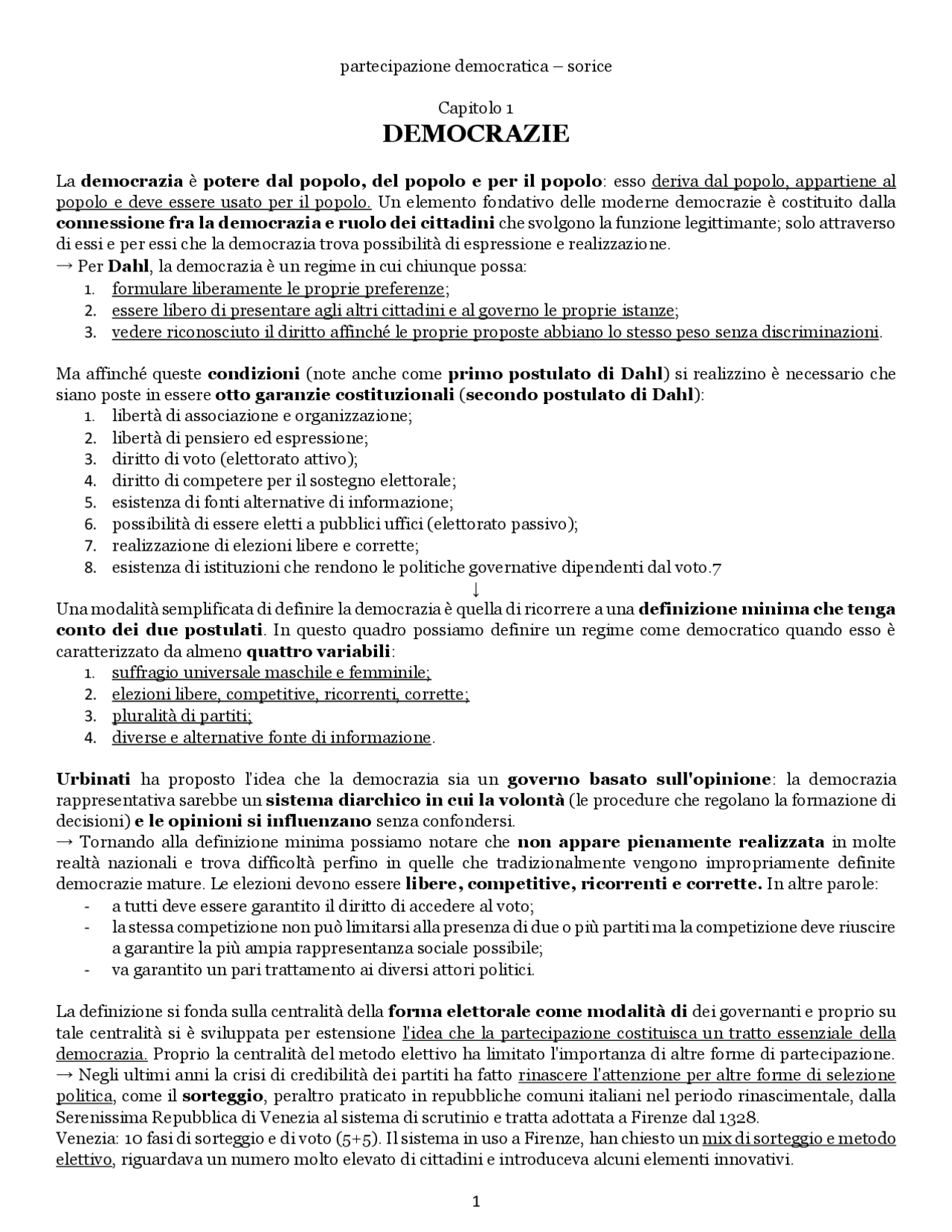 Partecipazione Democratica Teorie E Problemi Sorice Docsity