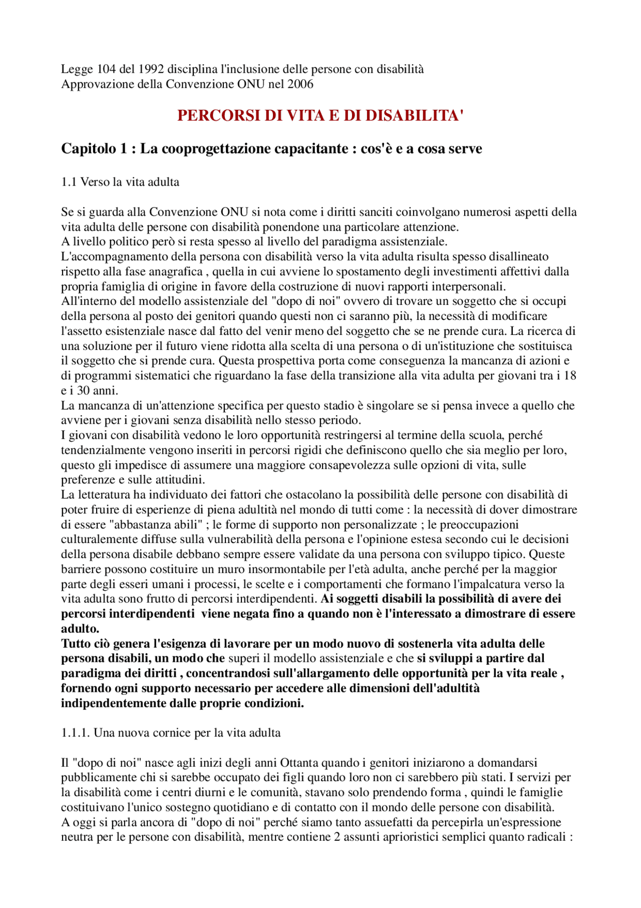 Marchisio Percorsi Di Vita E Disabilità Docsity