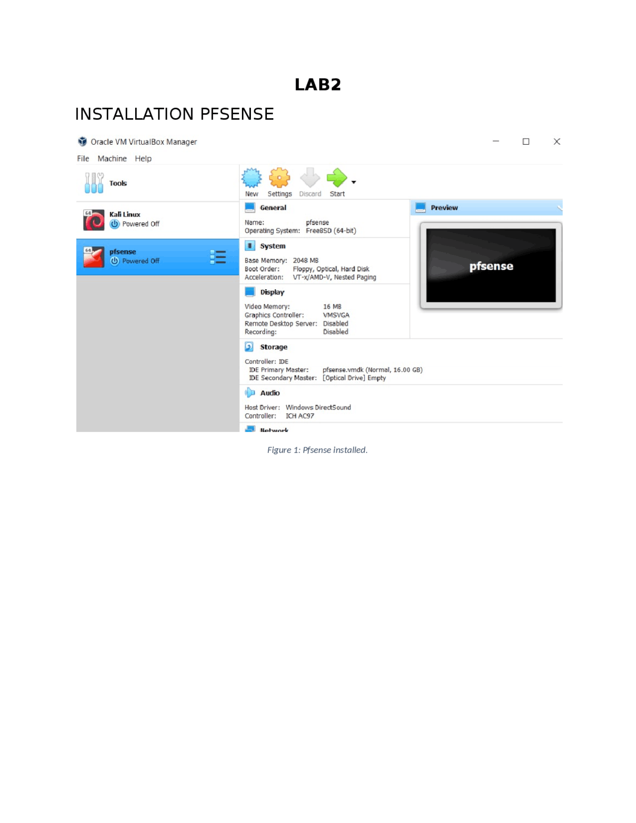 Lab 2 INSTALLATION PFSENSE - Docsity