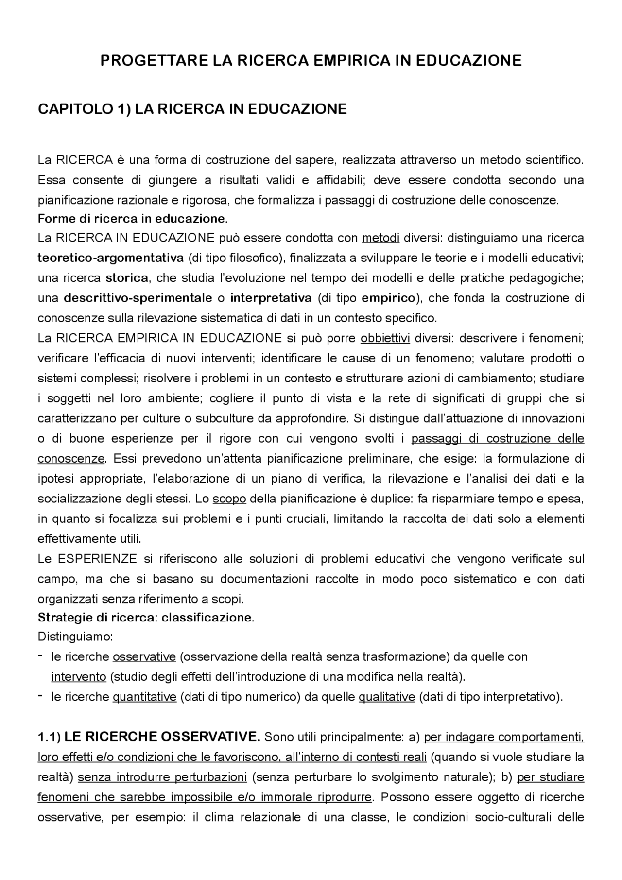 Manuale Di Pedagogia Sperimentale Docsity