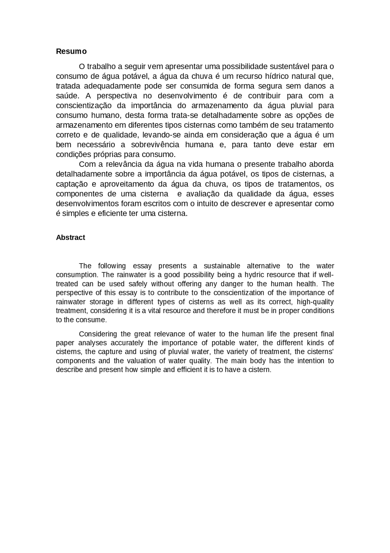Resumo Trabalho De Conclusão De Curso Tesi Di Laurea Di Ingegneria