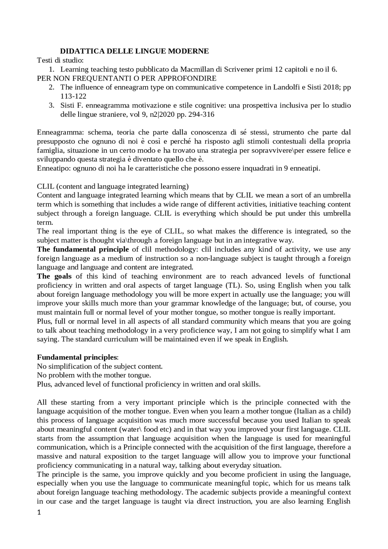 Didattica Delle Lingue Moderne Docsity