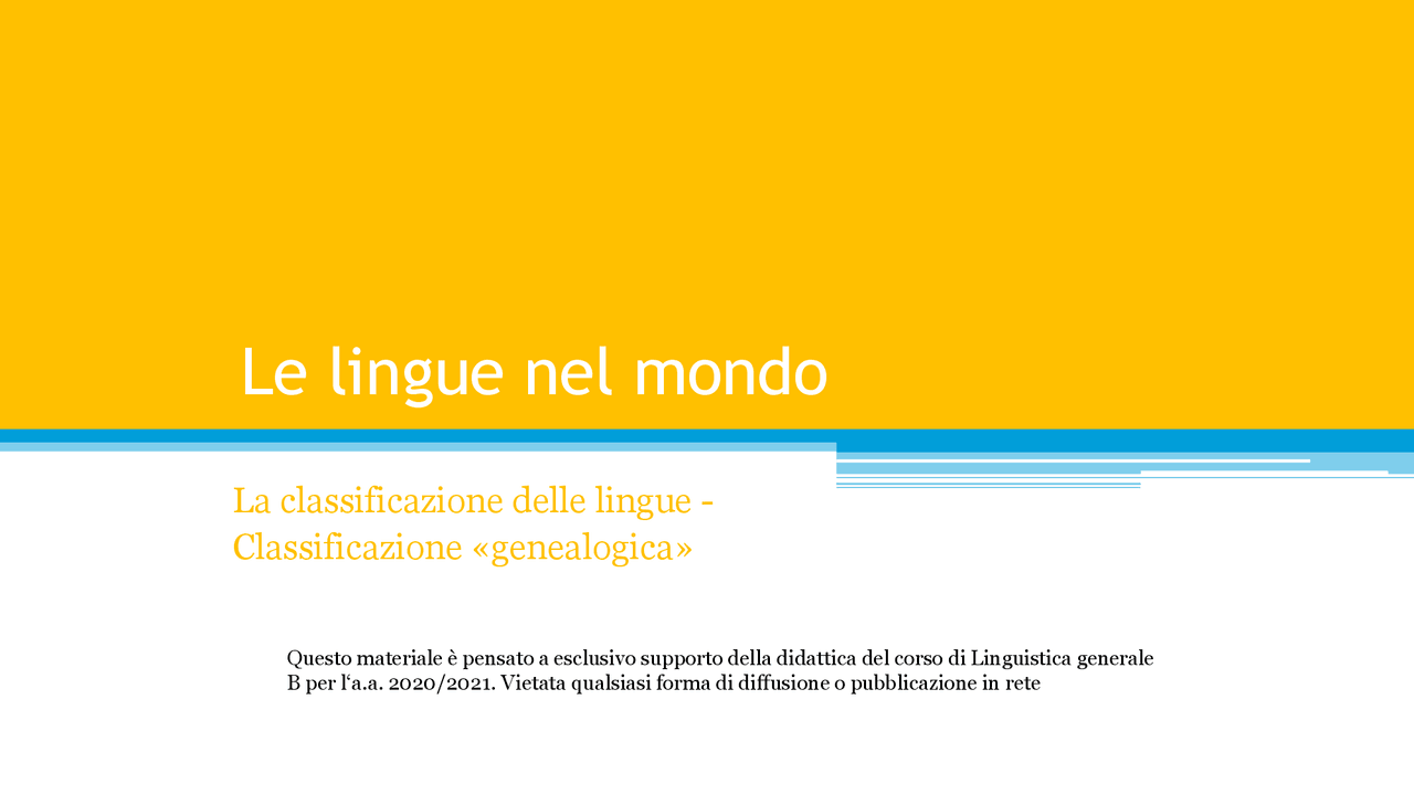 Slide Classificazione Delle Lingue Docsity