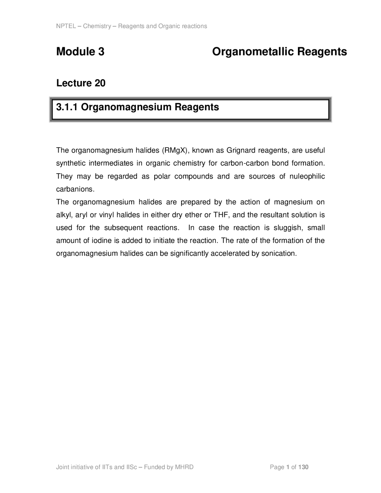 Organometallic Reagents Reactivity And Basicity Lecture Notes Docsity