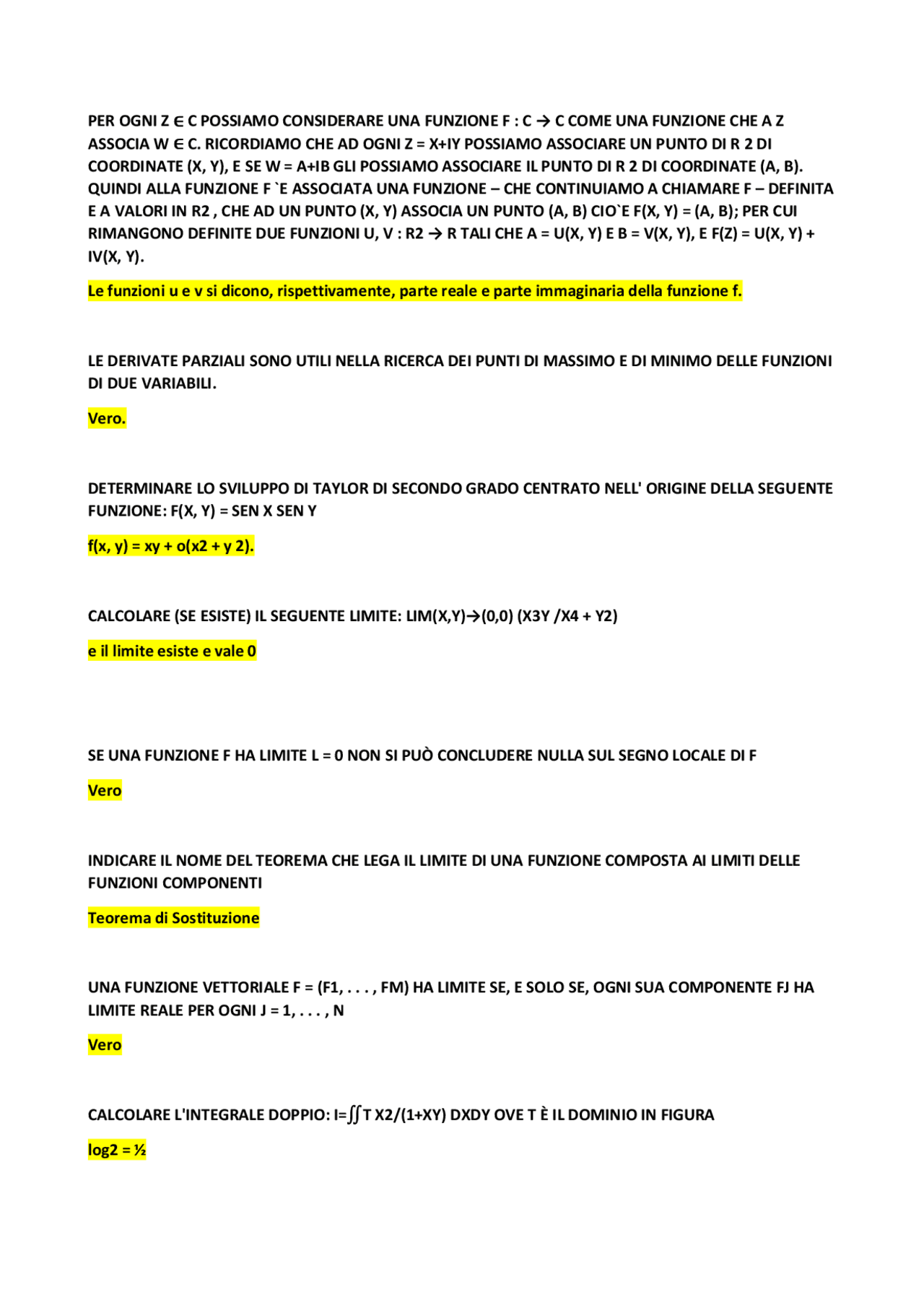 Analisi 2 Unimercatorum Ingegneria Informatica L8 2021 Prove Desame