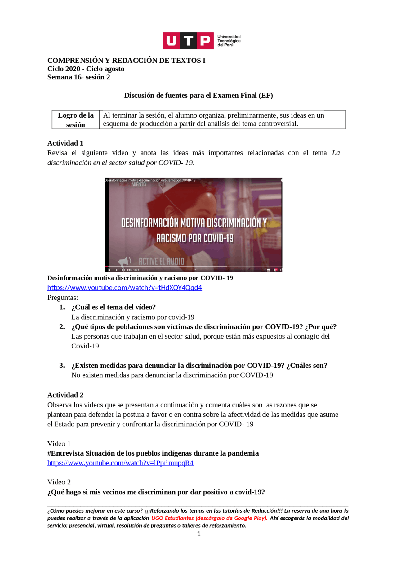Comprensión Y Redacción Ejercicios De Comunicación Docsity