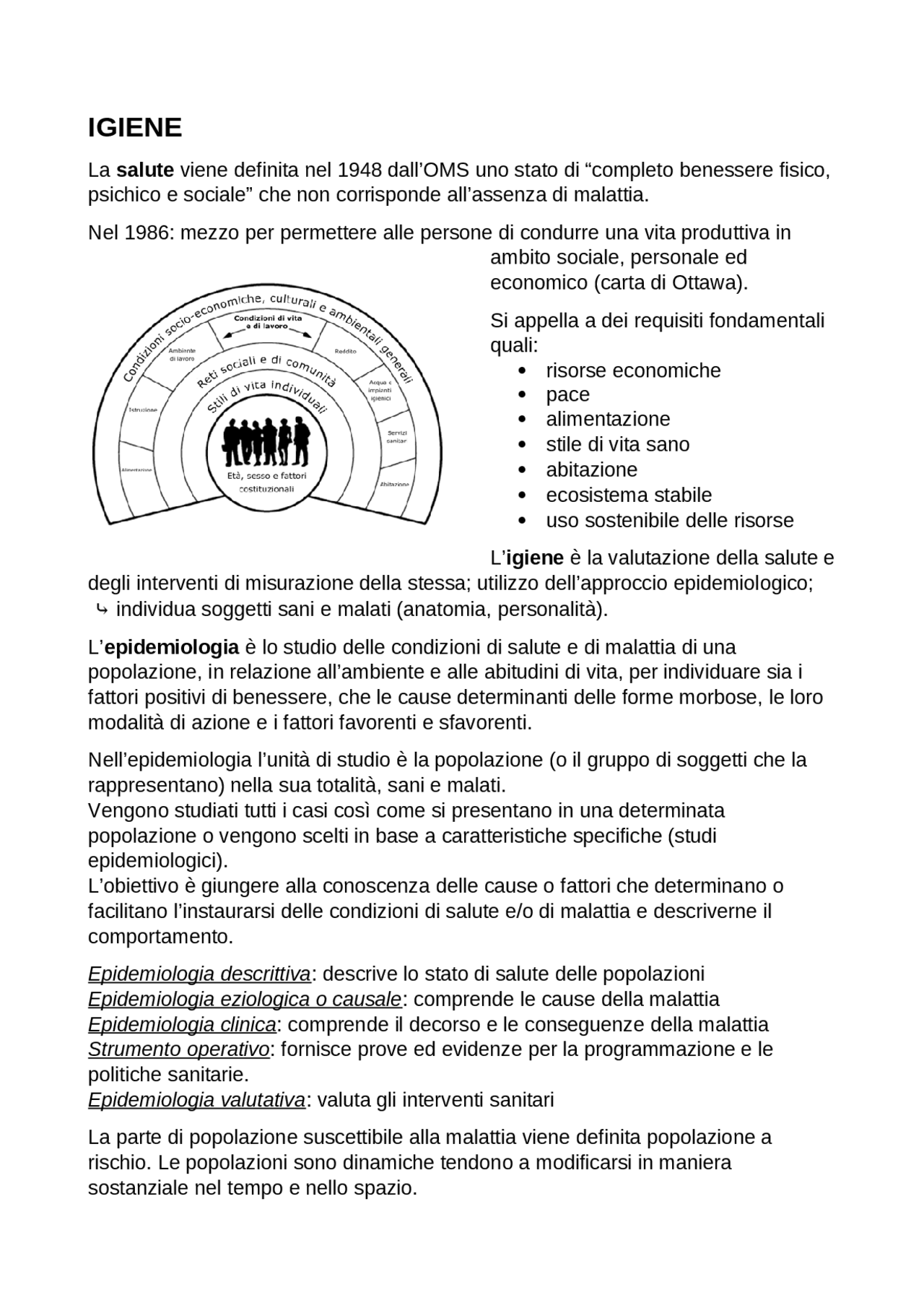 Igiene Ed Epidemiologia Riassunto Docsity