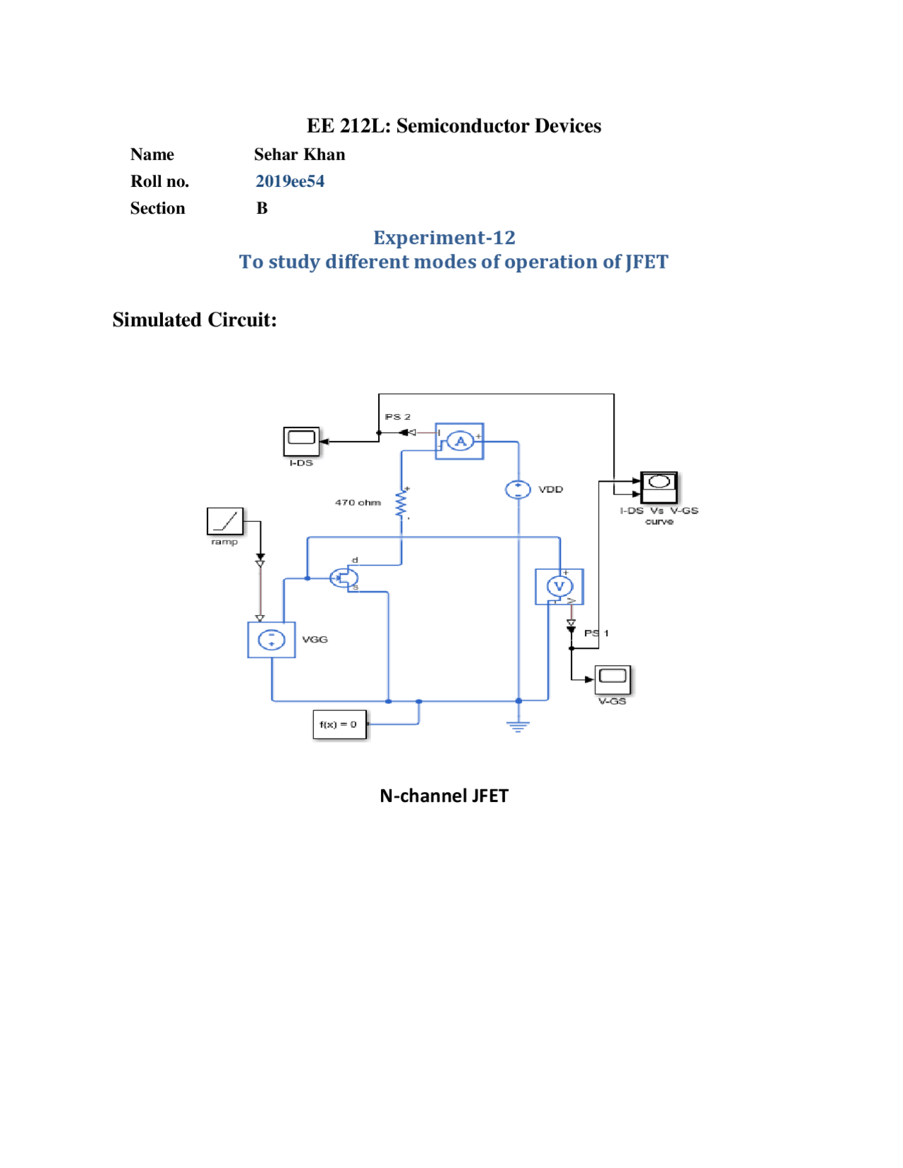 Modes Of Operation Of Jfet Lab Reports Technical Writing Docsity