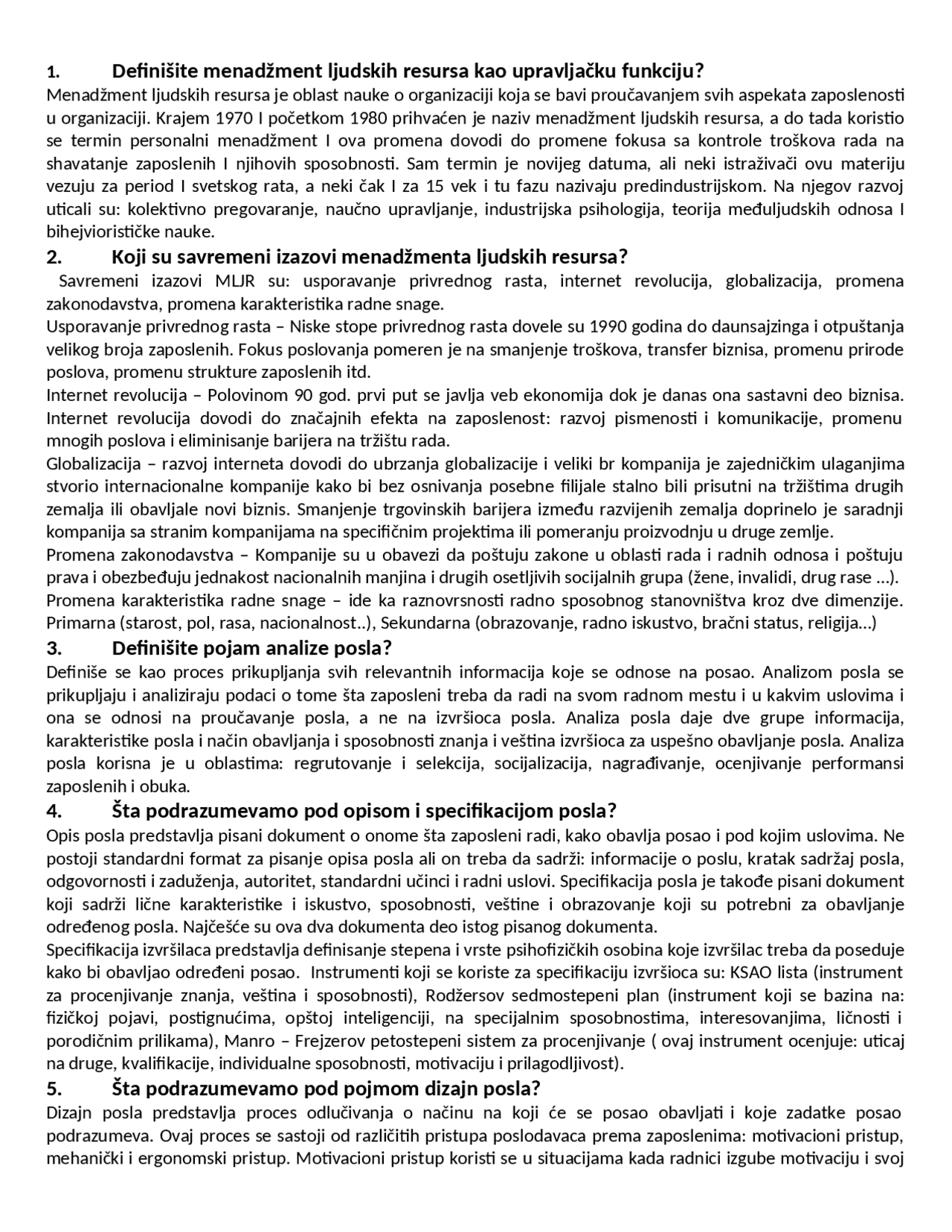 Menadzment Ljudskih Resursa Skripta Praktikum Predlog Ljudski