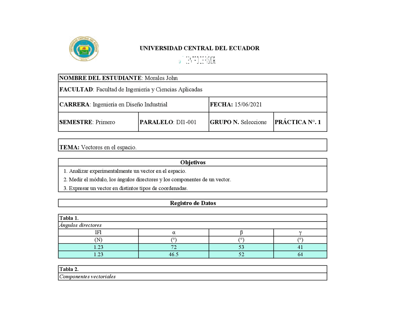 Vectores En El Espacio Docsity