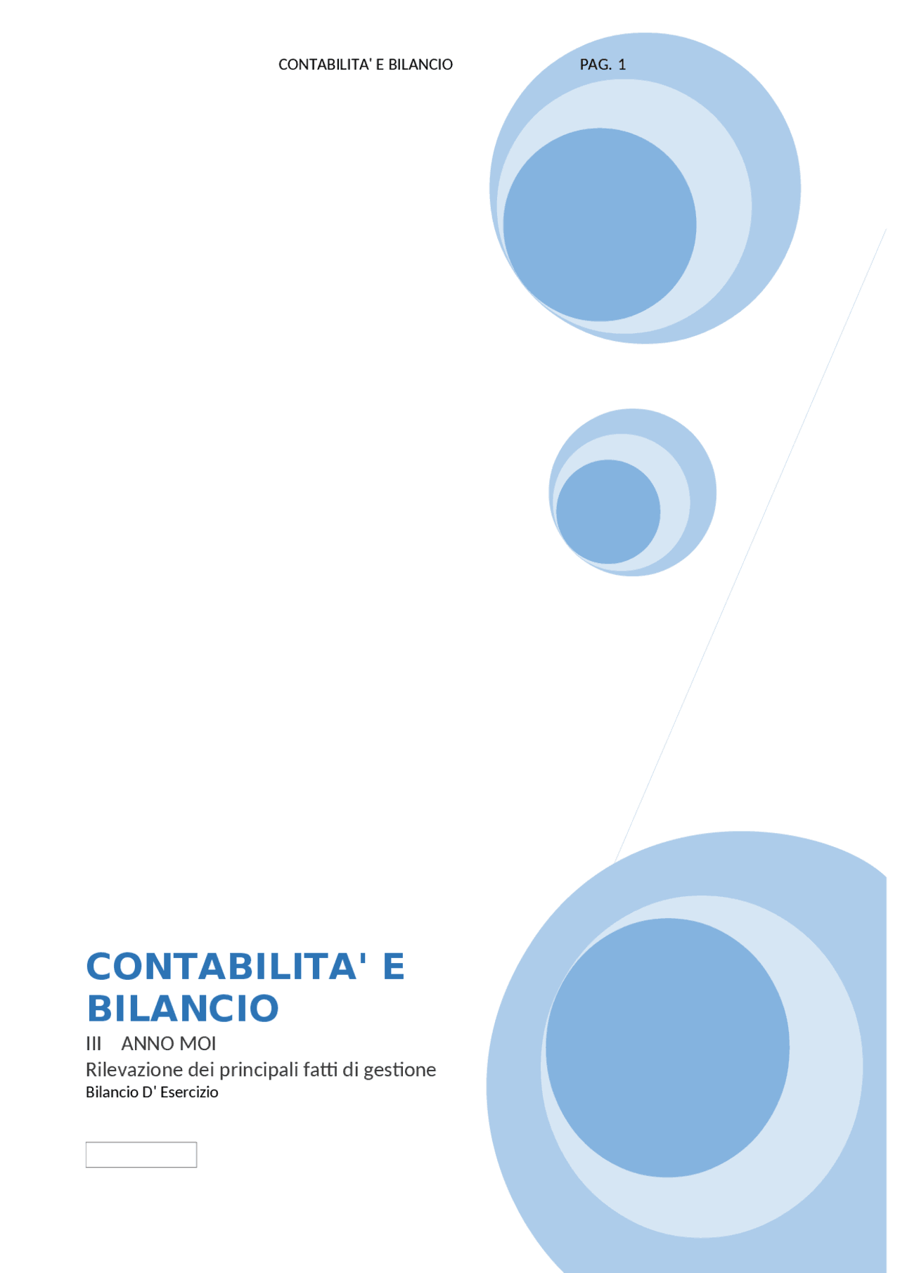 Contabilità e bilancio - Docsity