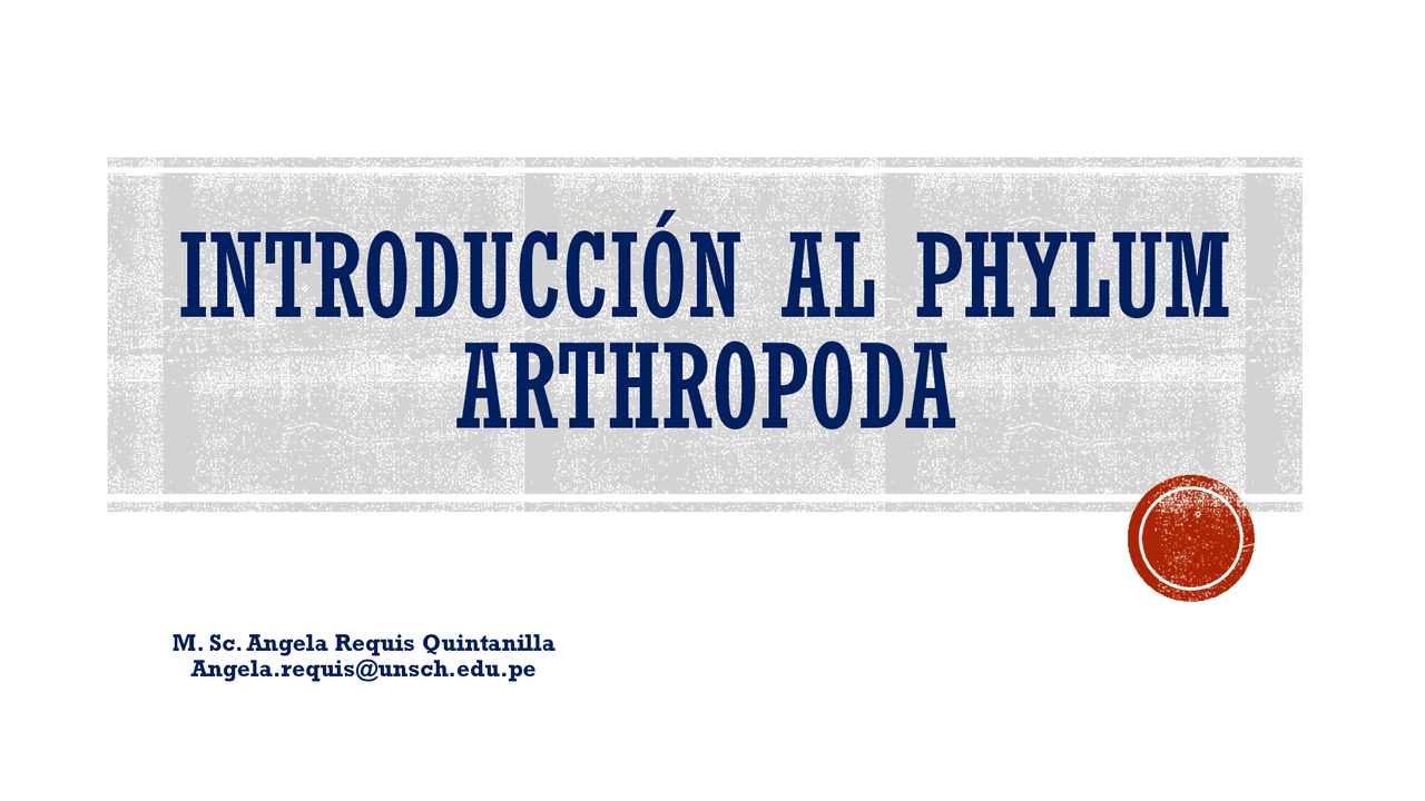 INTRODUCCIÓN AL PHYLUM ARTHROPODA | Diapositivas de Entomología | Docsity