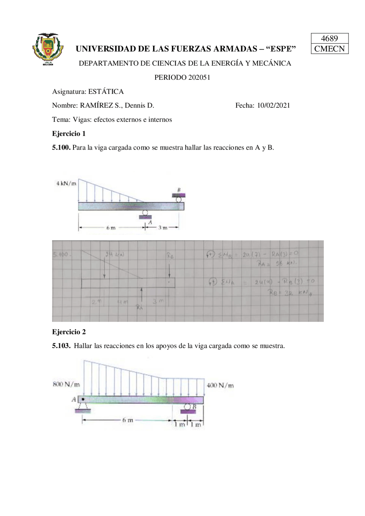 Ejercicios Resueltos De Estatica Ejercicios De Estática Docsity