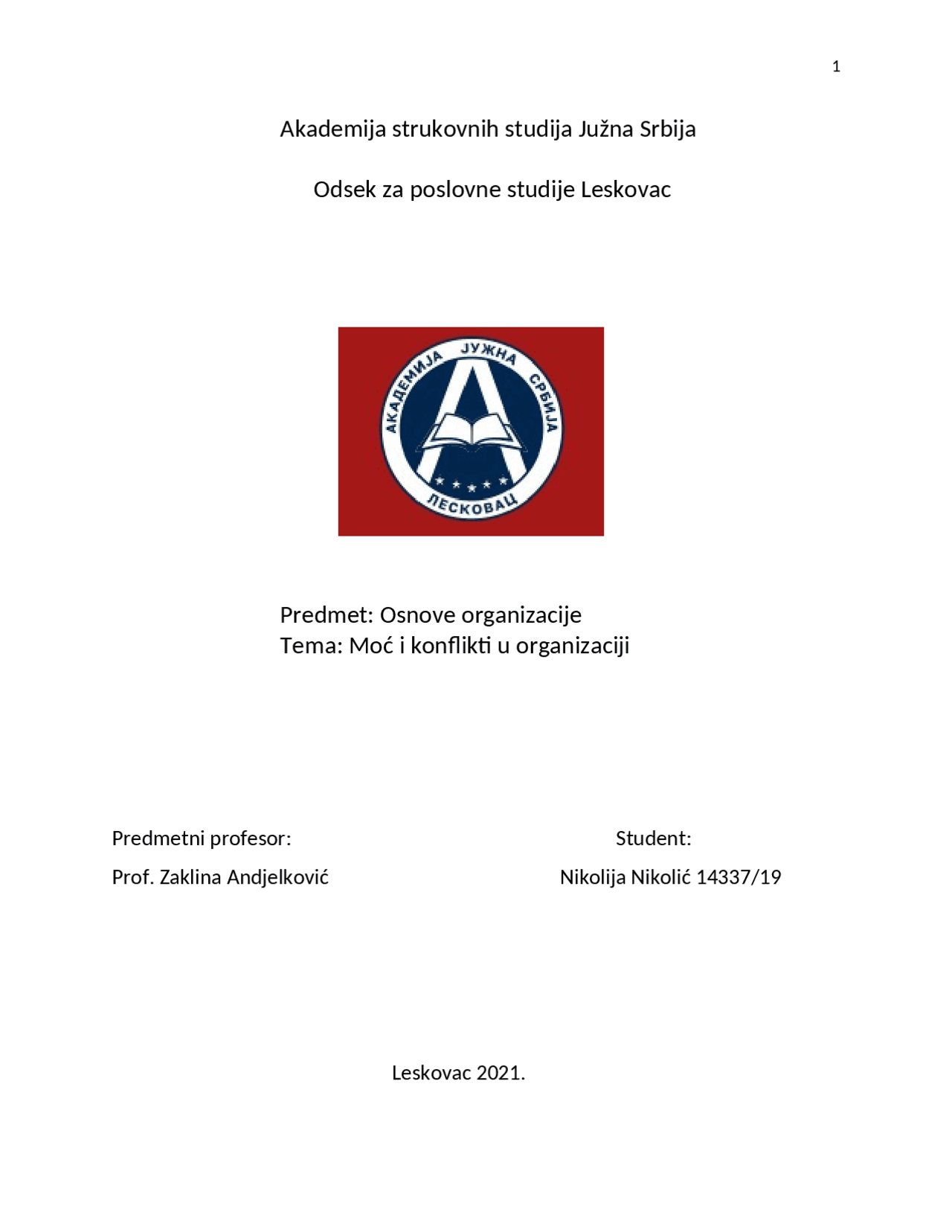 moc i konflikti u organizaciji | Seminarski radovi od Organizacija rada ...