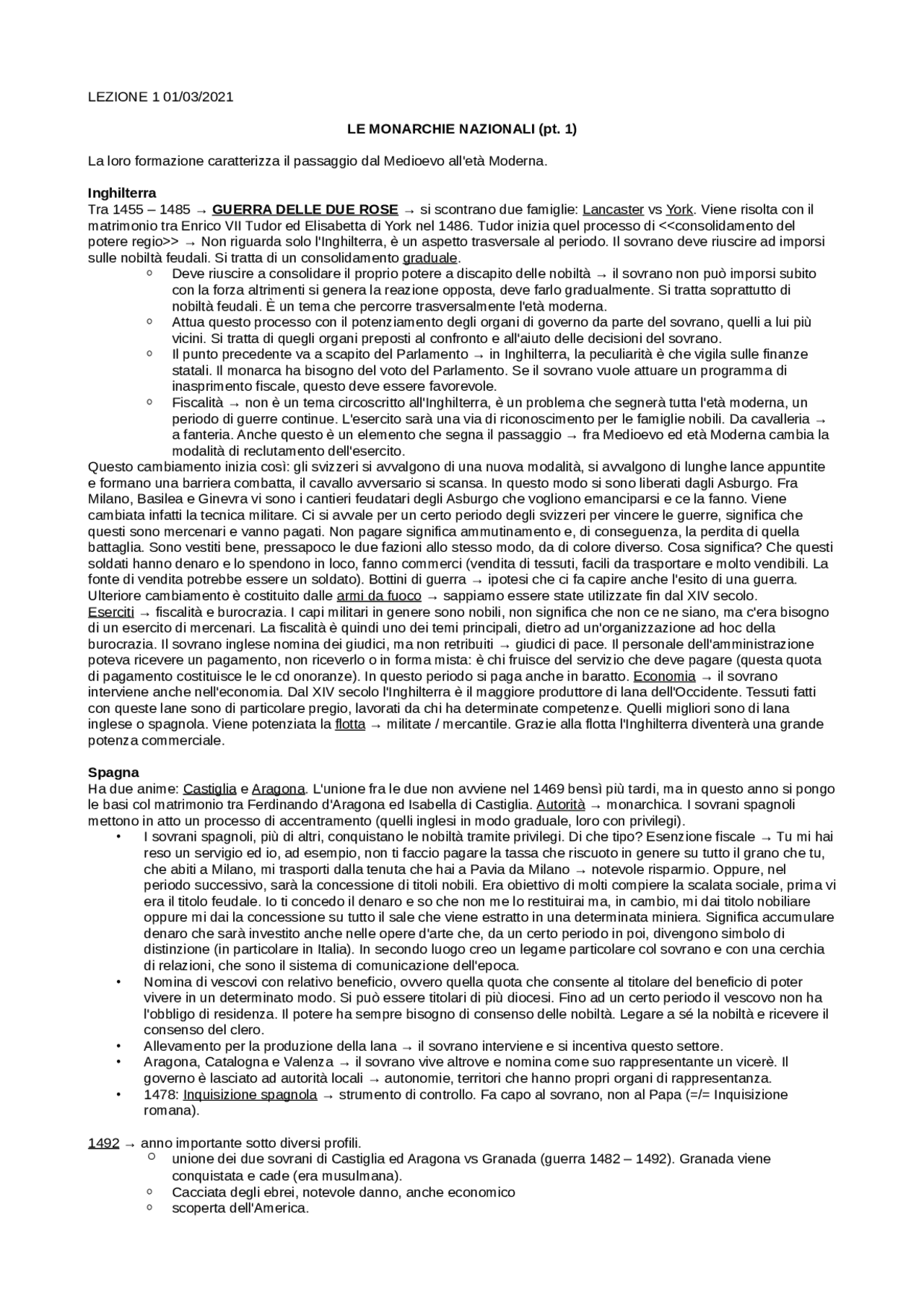 Appunti Storia Moderna Tonelli Docsity