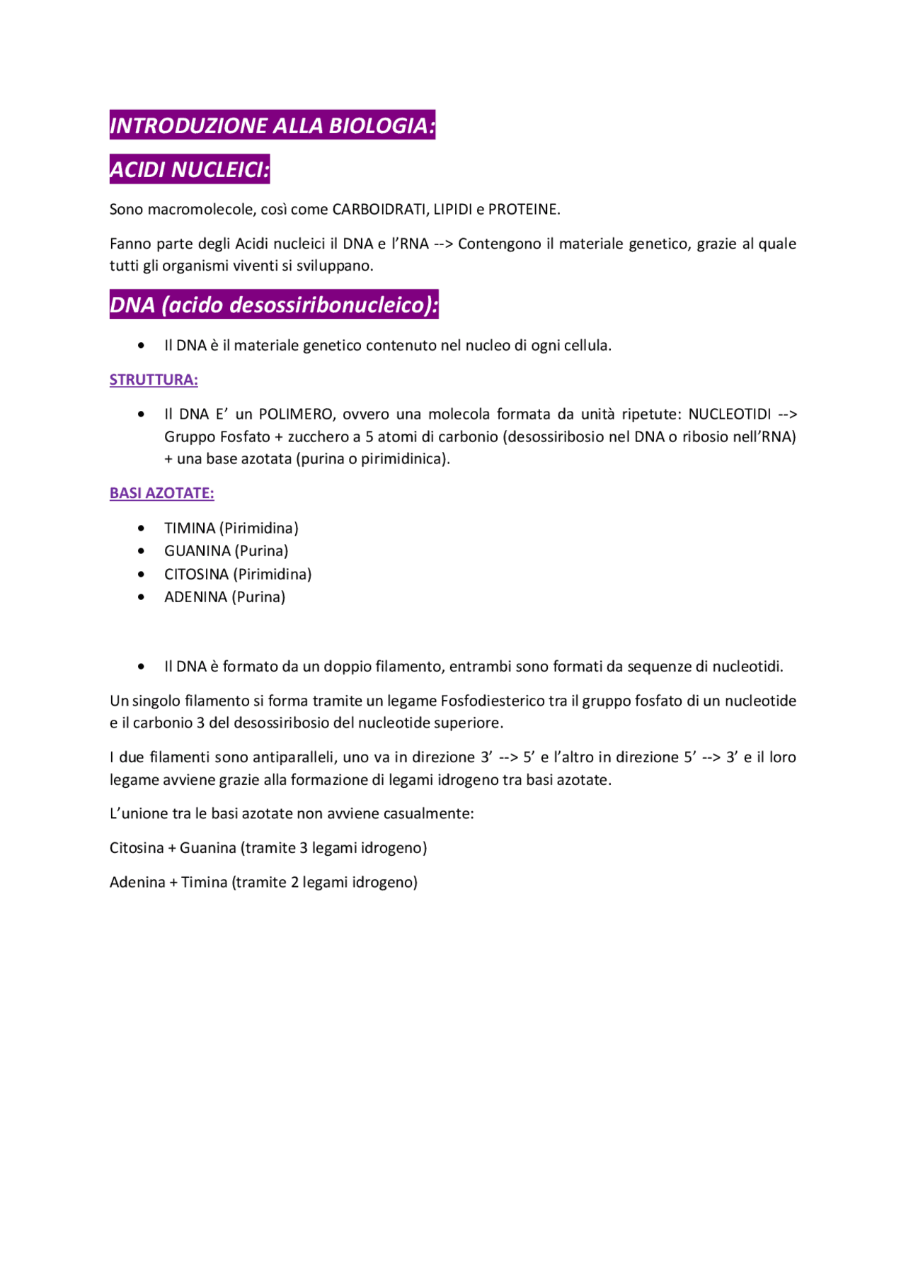 Fondamenti Neurobiologici E Genetici Docsity