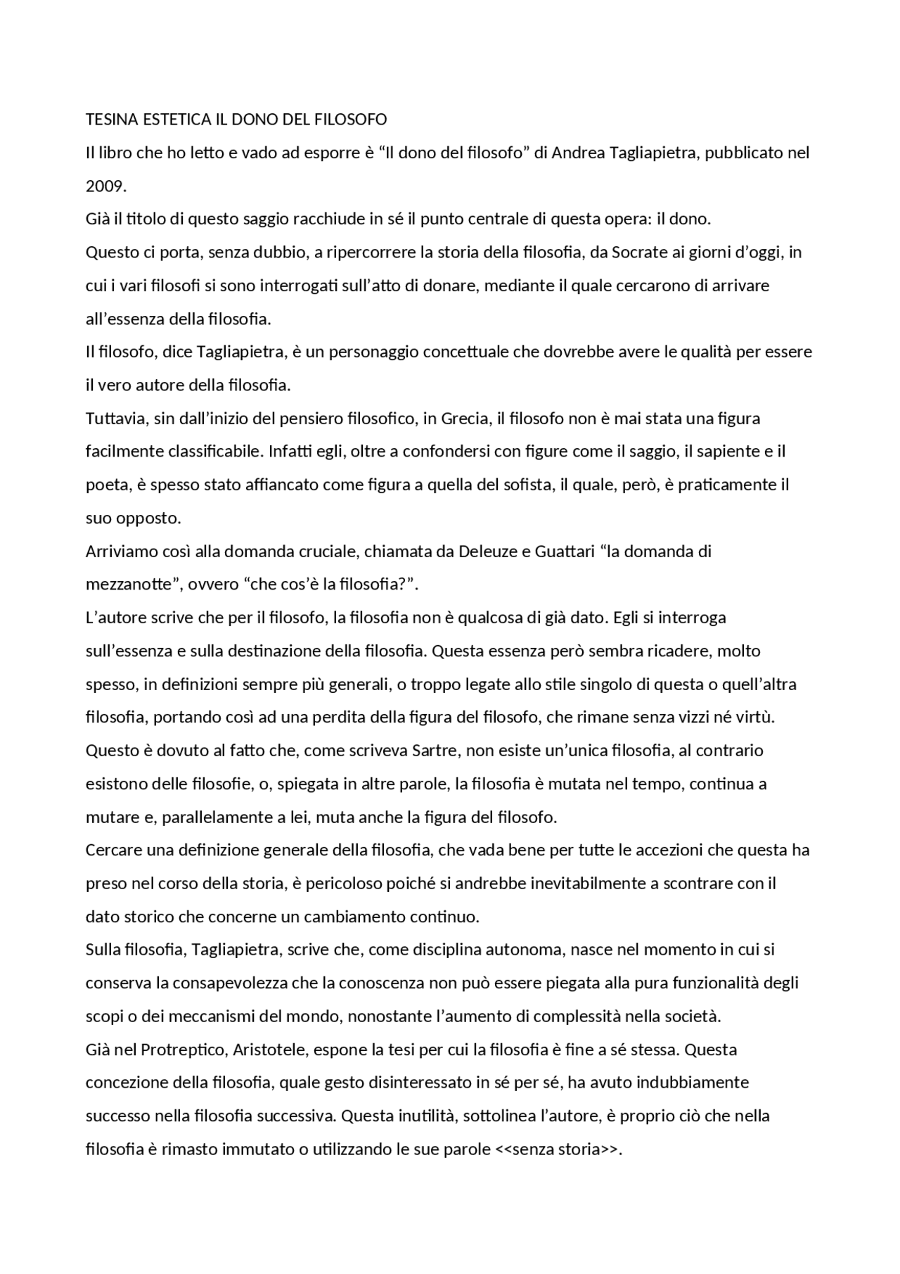 Il Dono Del Filosofo Docsity