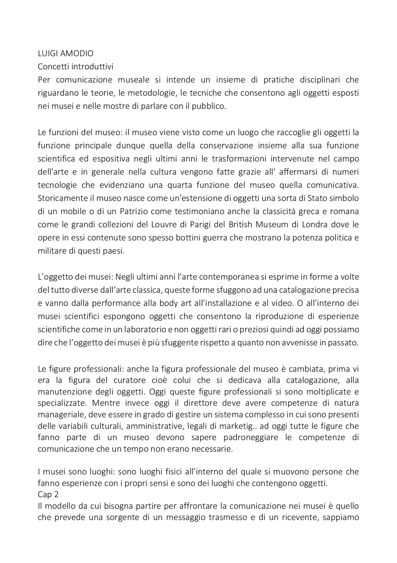 Luigi Amodio La Comunicazione Nei Musei Docsity