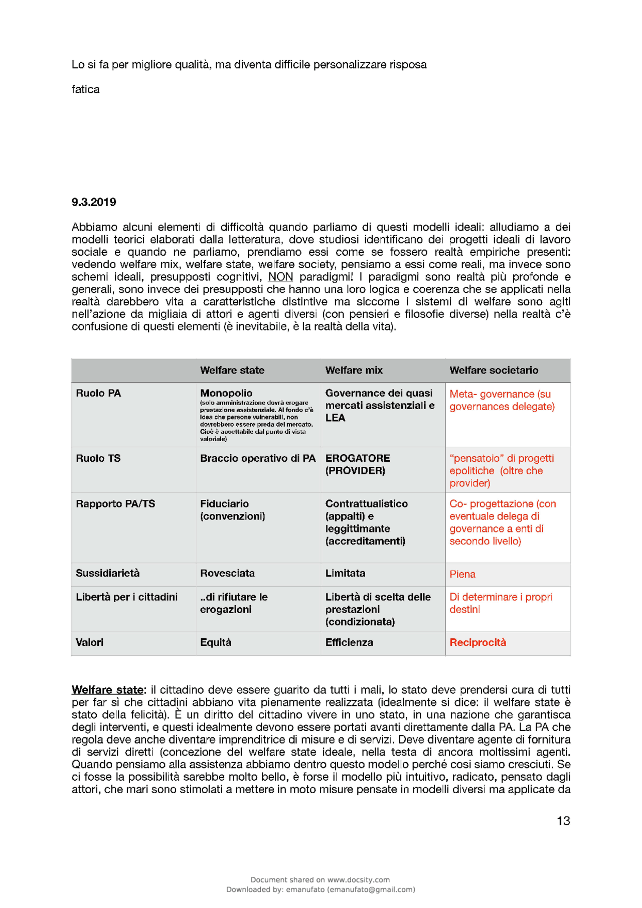 Modelli Di Welfare Riassunti Brevemente Docsity