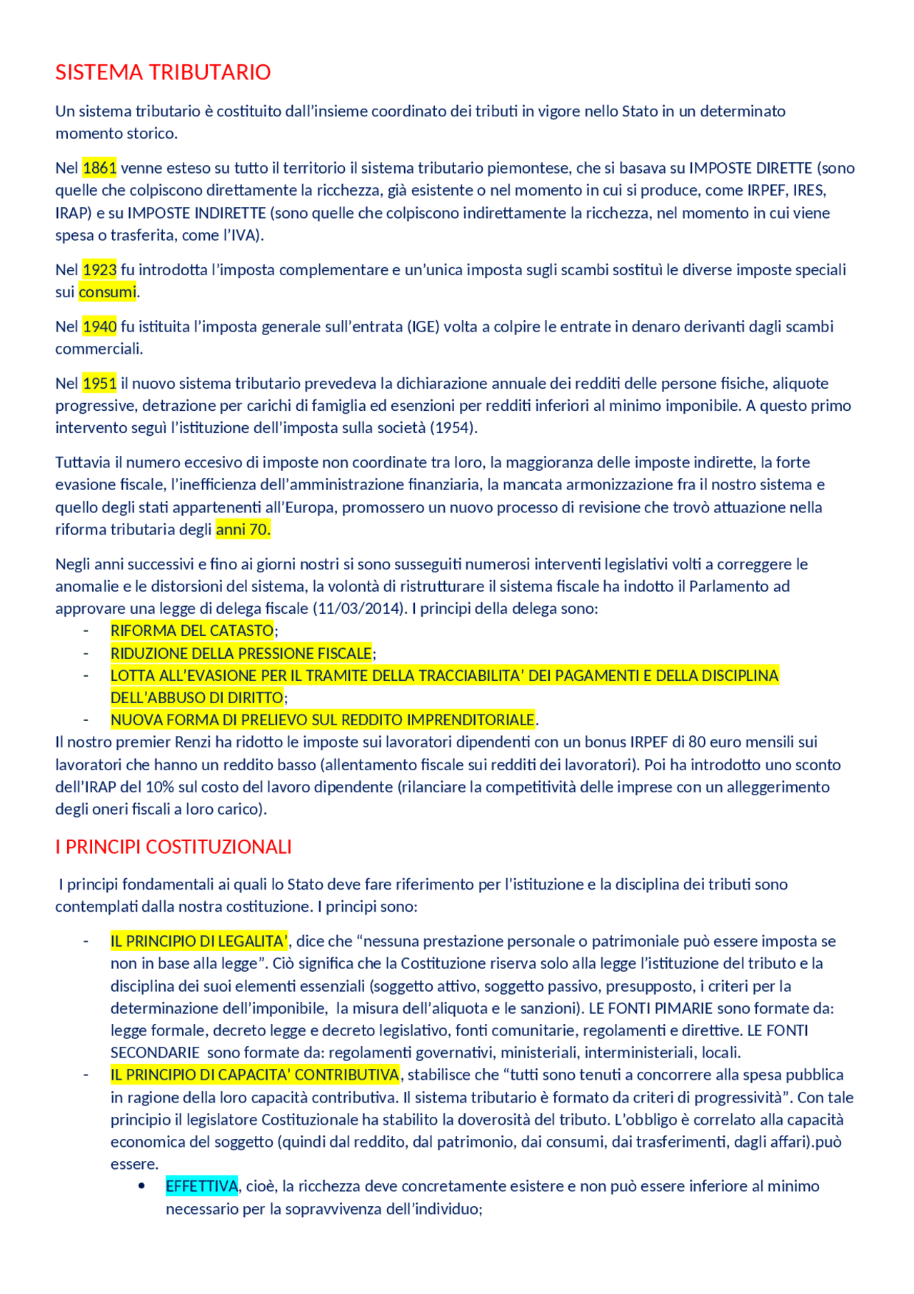 Sistema Tributario Irpef Ires Docsity