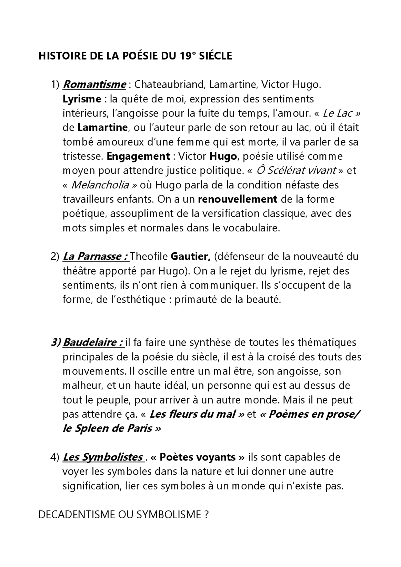 Histoire De La PoÉsie Du 19pdf Scritto In Francese Docsity