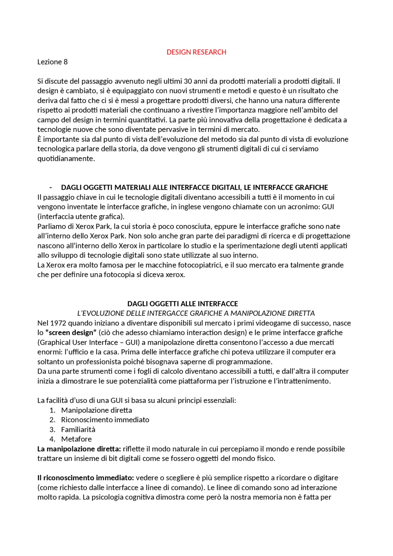 Appunti Di Design Research Docsity