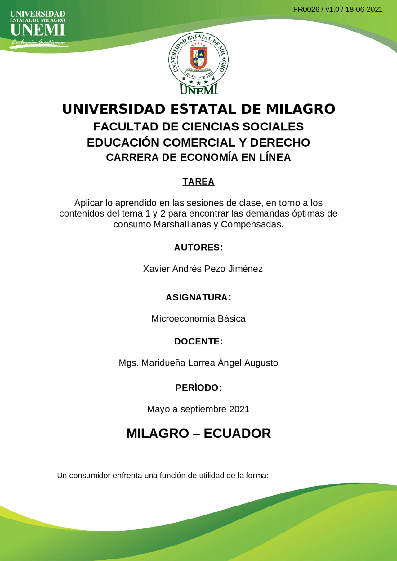 Ejercicios De Microeconomía Docsity