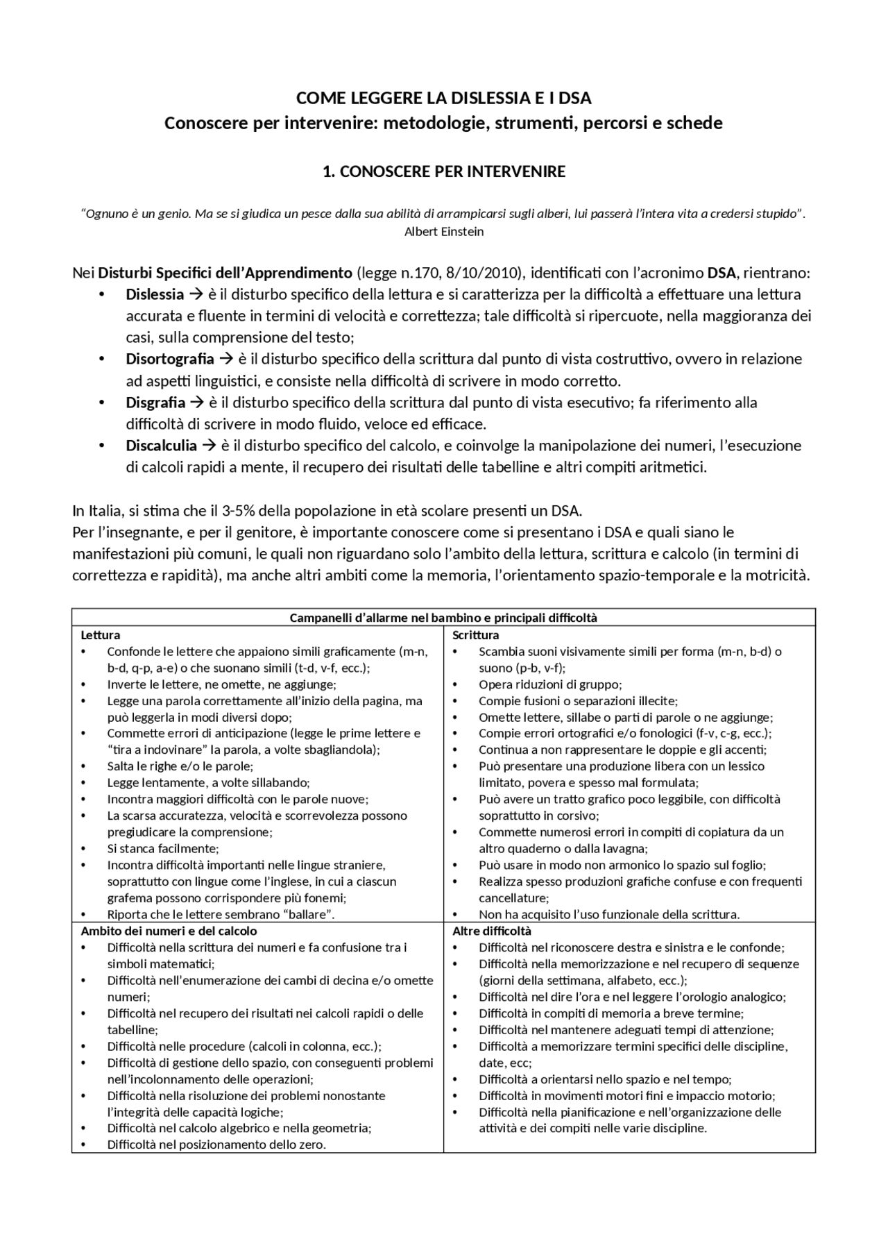 Come Leggere La Dislessia E I Dsa Docsity