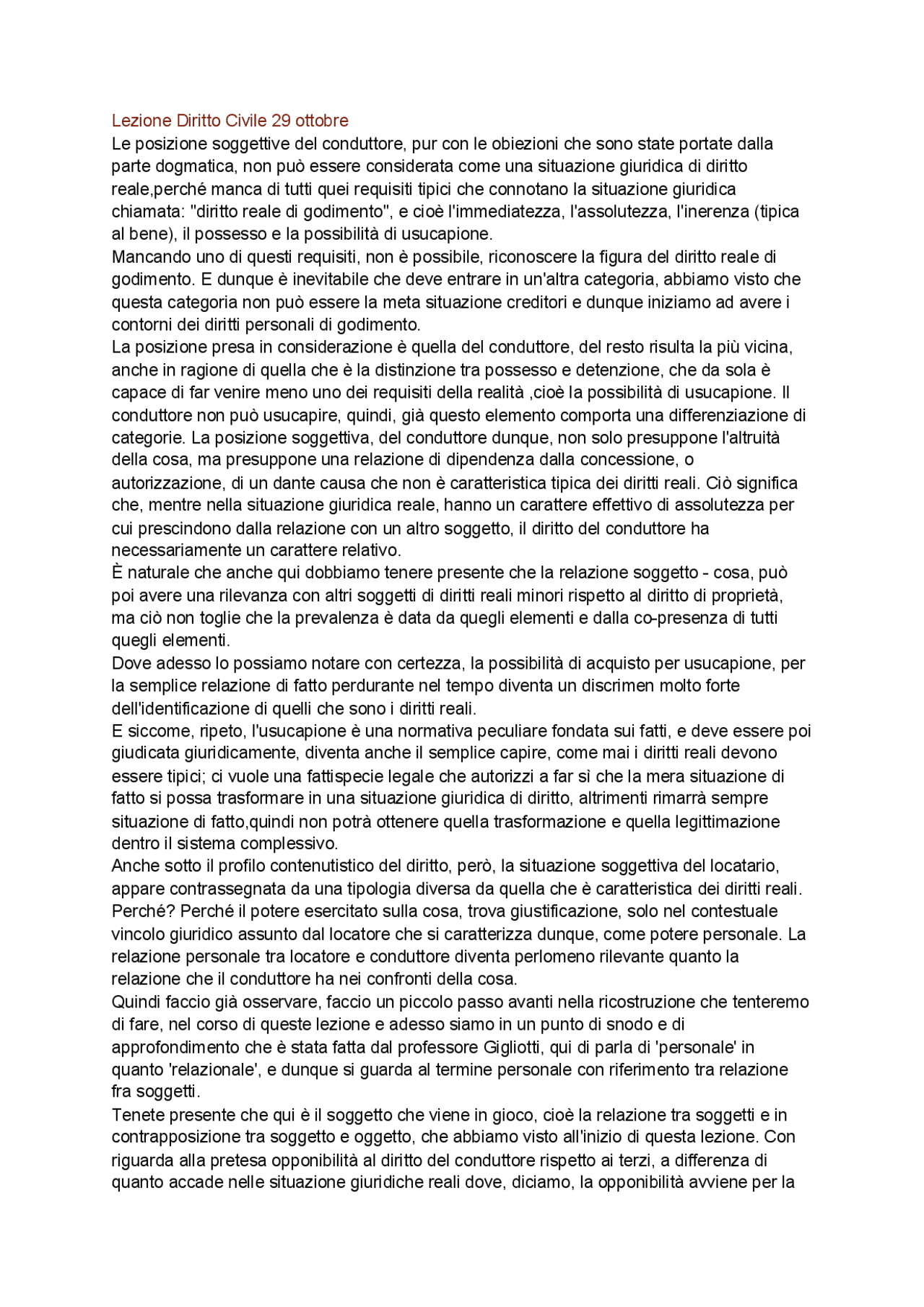 Lezione Diritto Civile Docsity