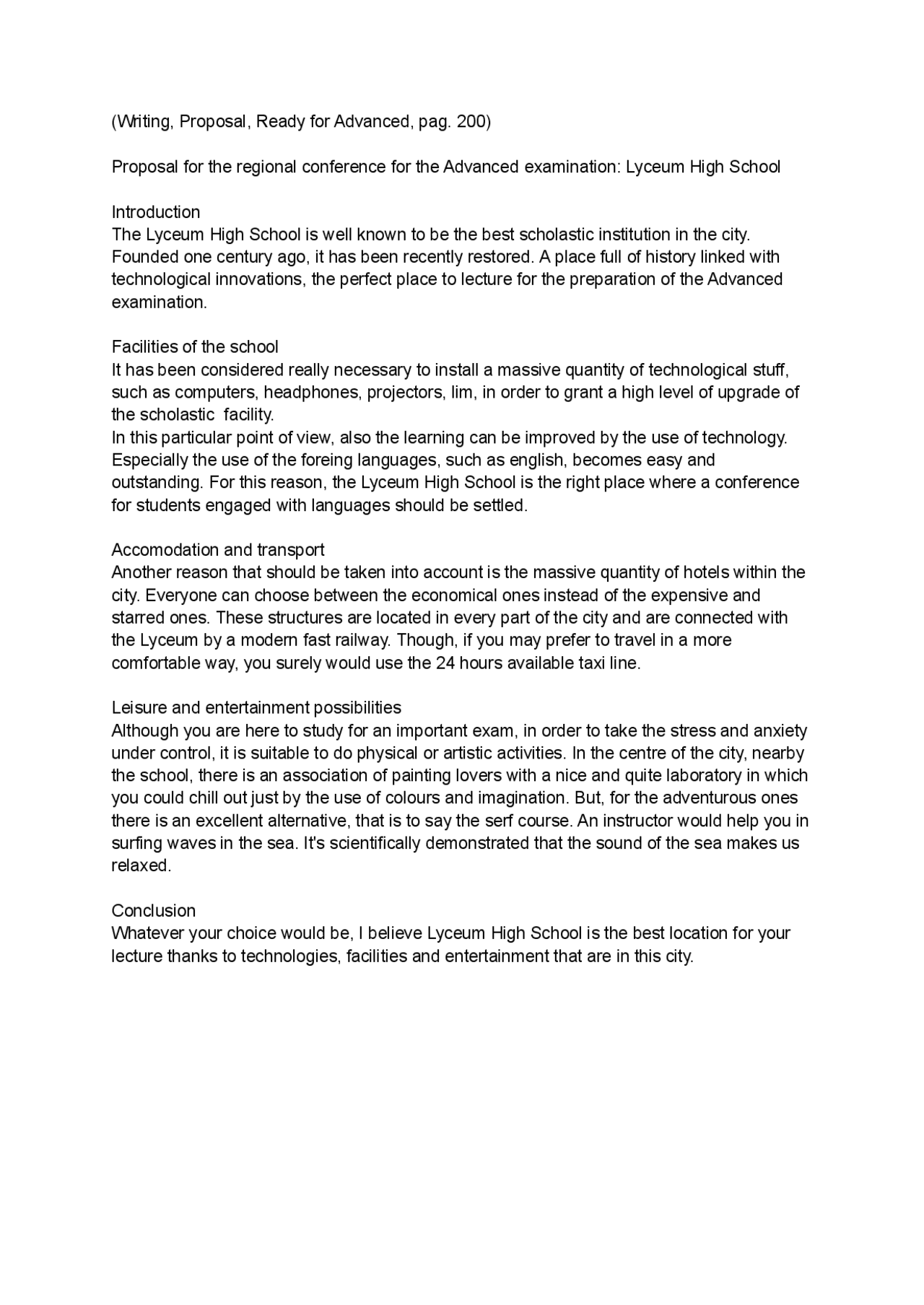 Proposal level C1 Advanced - Docsity