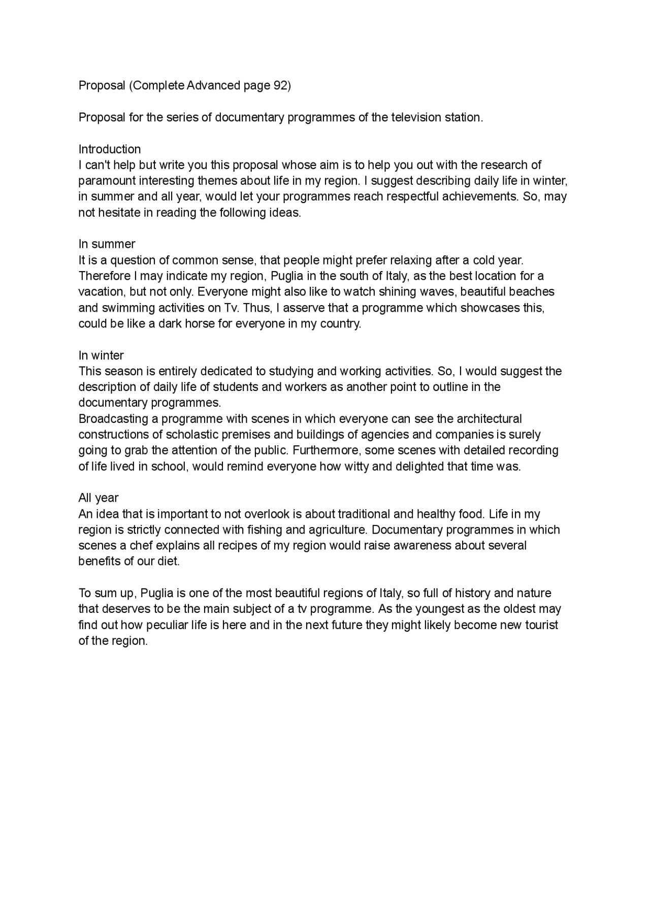 Proposal level english C1 - Docsity