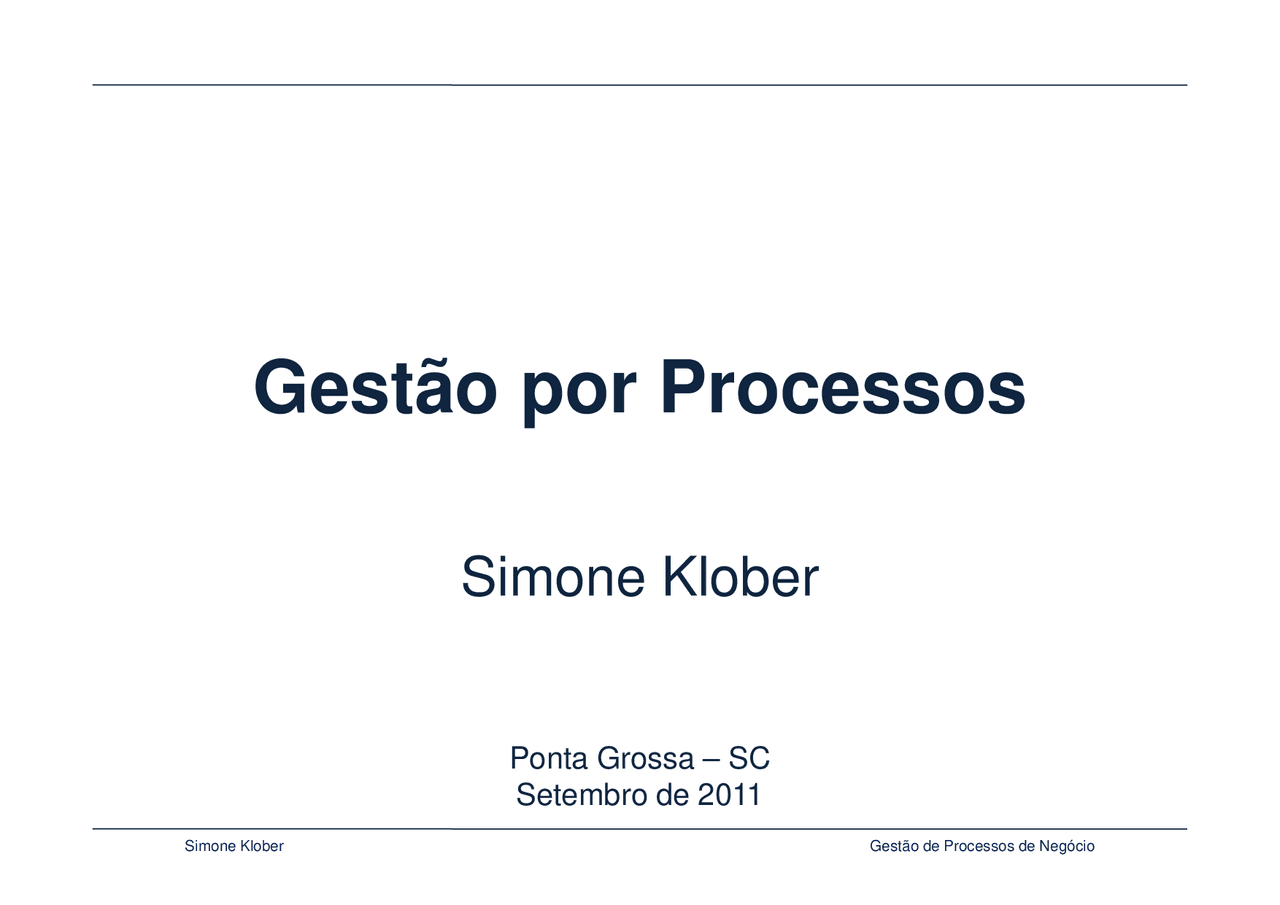GESTAO POR PROCESSOS - Docsity