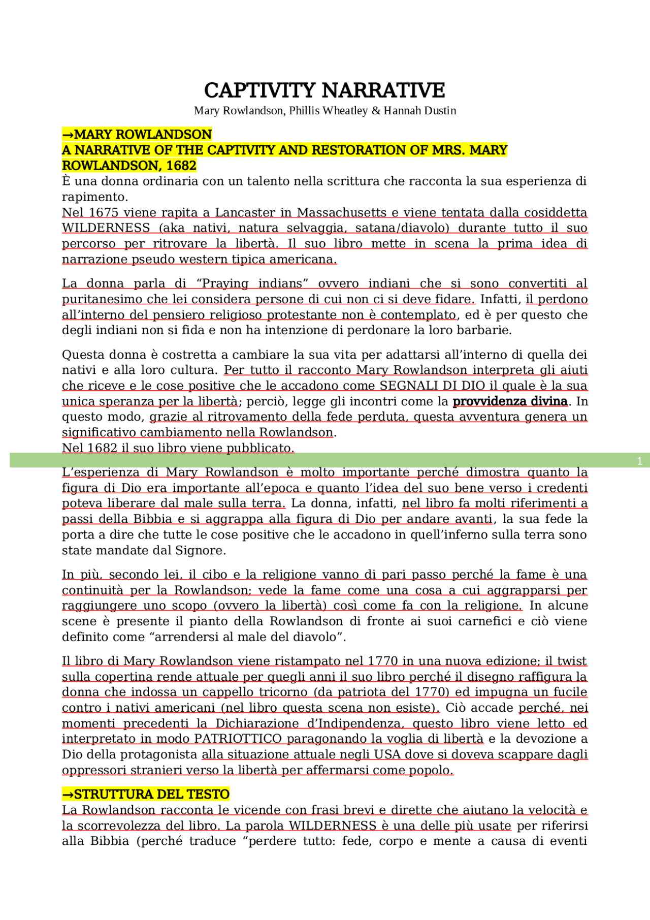 Captivity narrative - Docsity