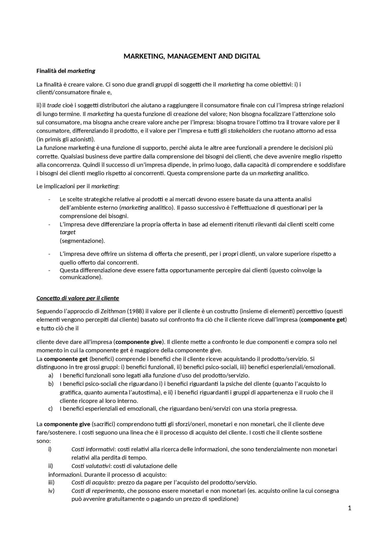 Marketing Management And Digital Docsity