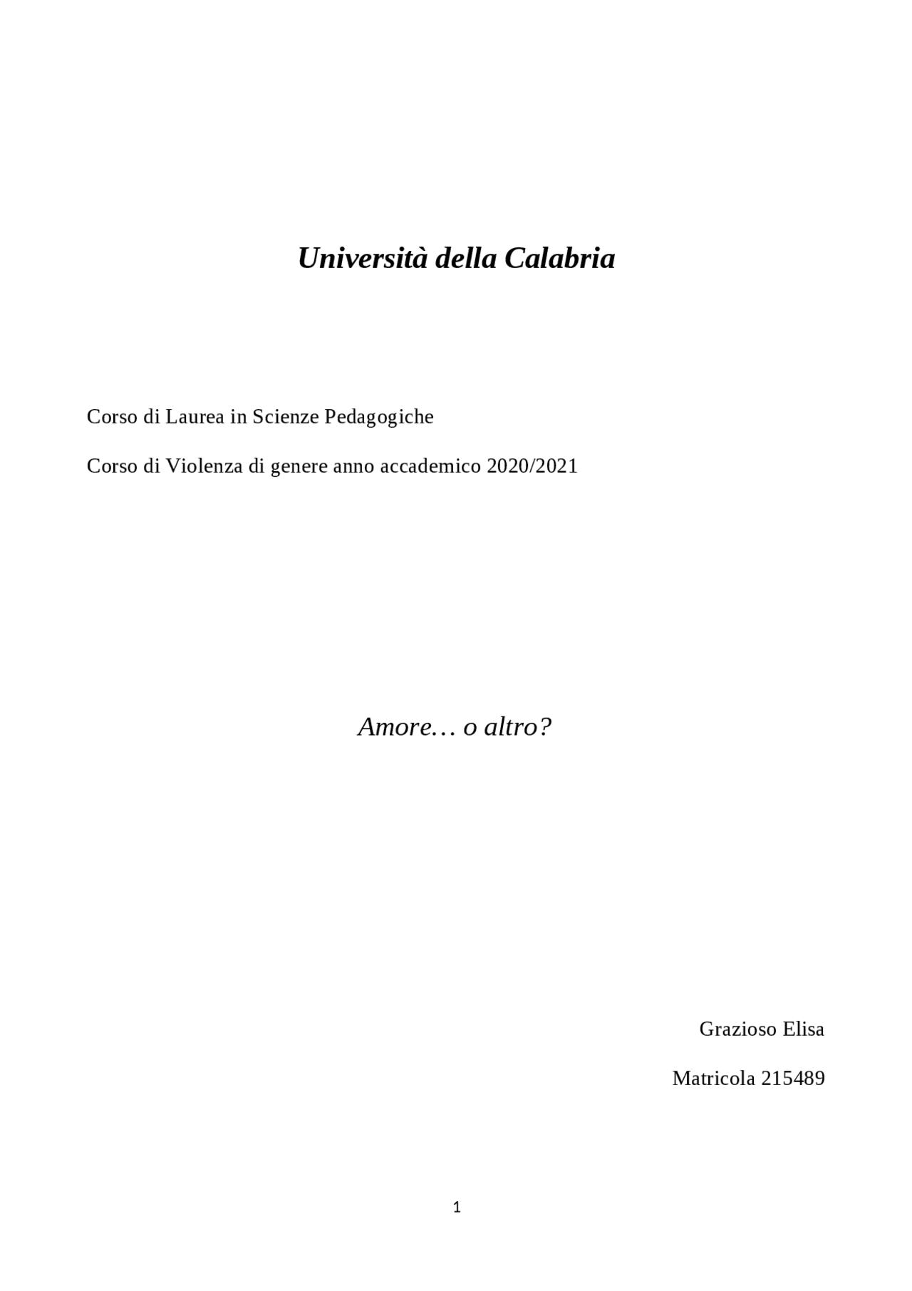 Tesi Violenza Di Genere Docsity