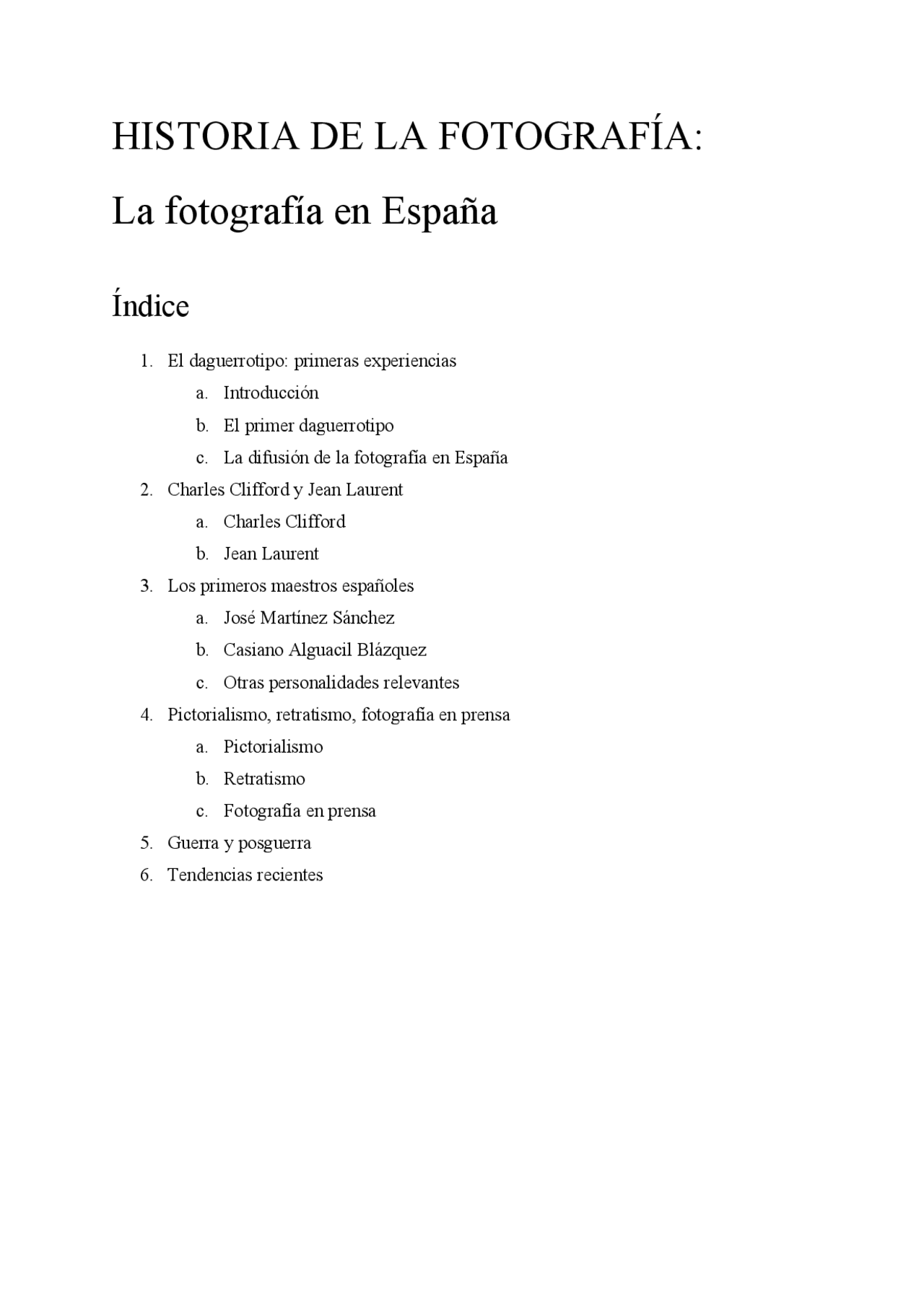 Historia de la Fotografía española - Docsity