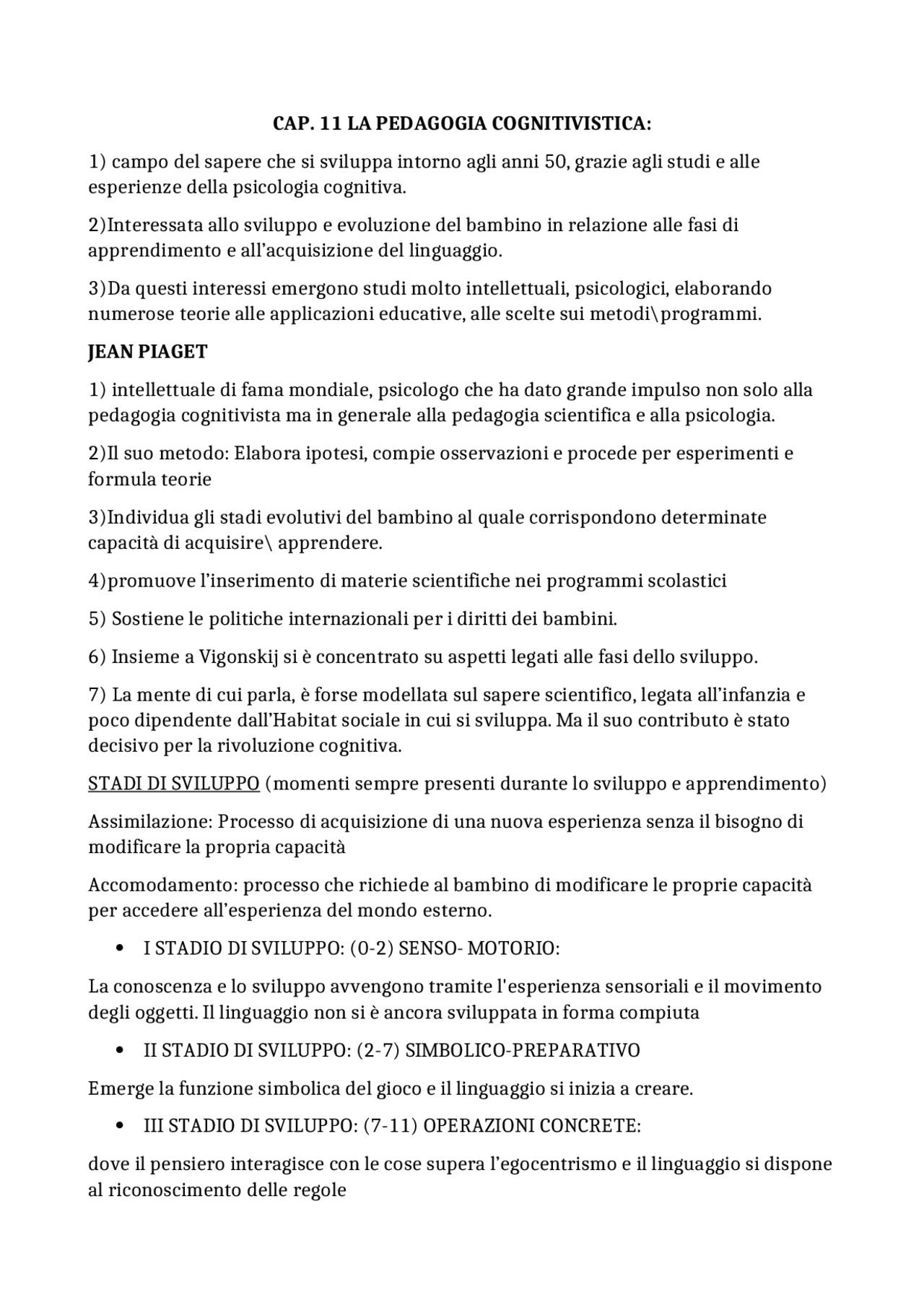 Pedagogia Riassunti Nozioni Docsity