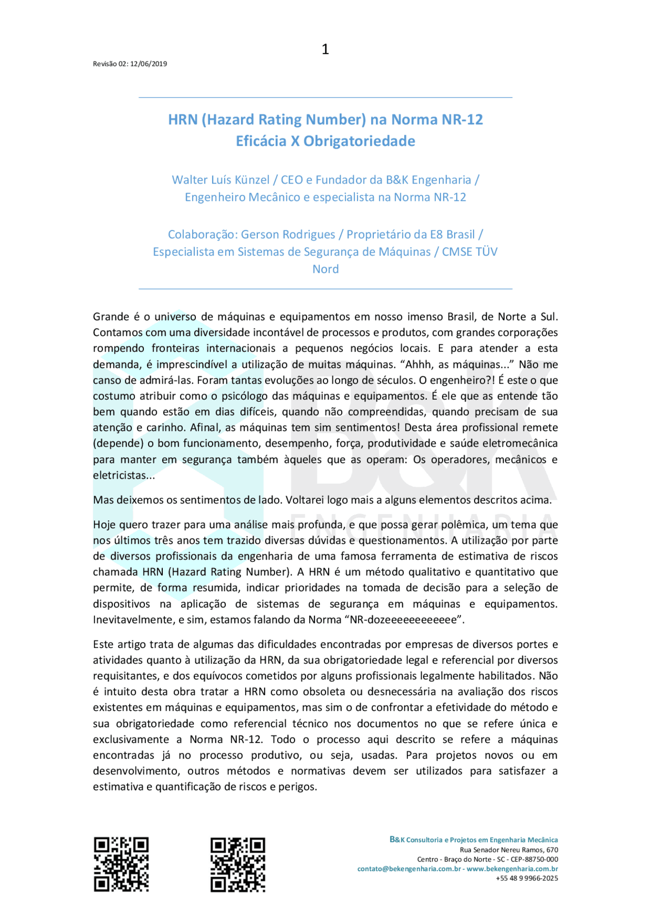Hrn Análise De Risco Docsity
