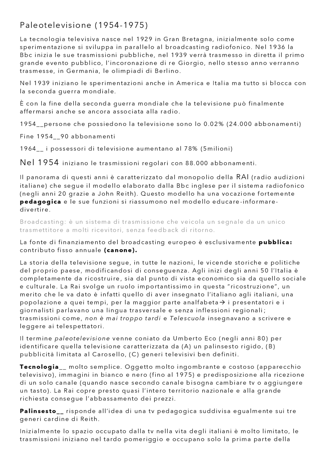 Appunti Per Esame Tv Docsity