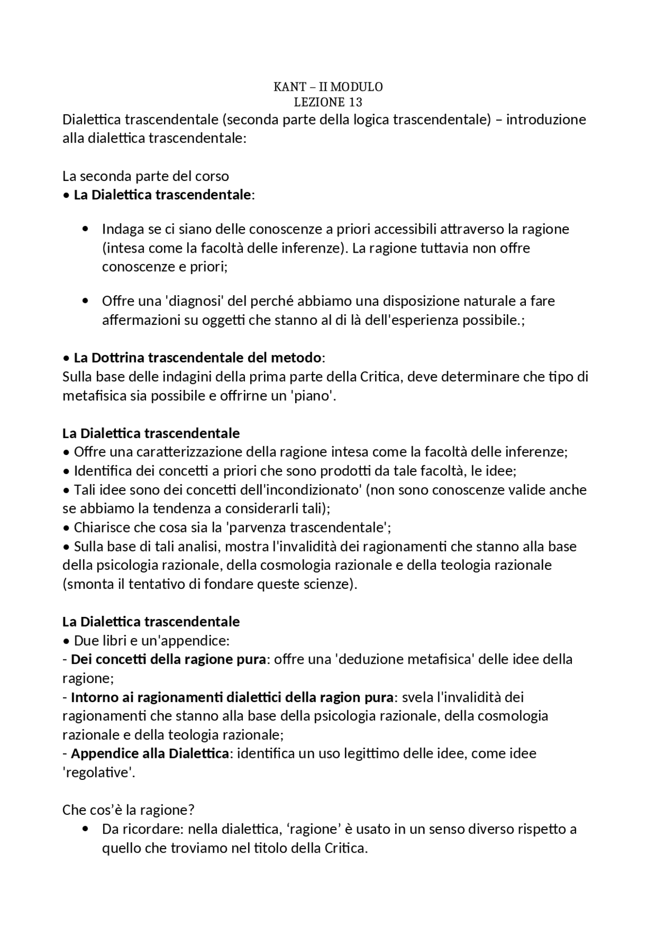 Kant Ii Modulo Corso Classici Della Filosofia Docsity