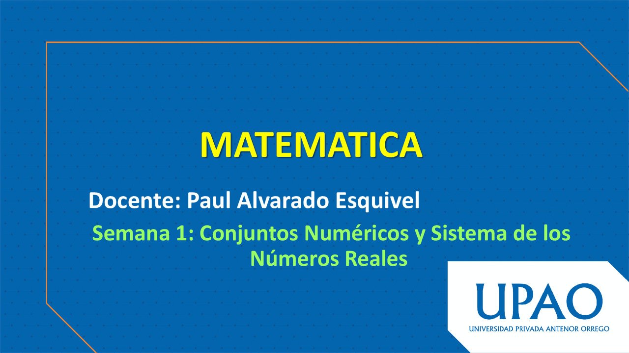 MATEMATICA Docente: Paul Alvarado Esquivel - Docsity