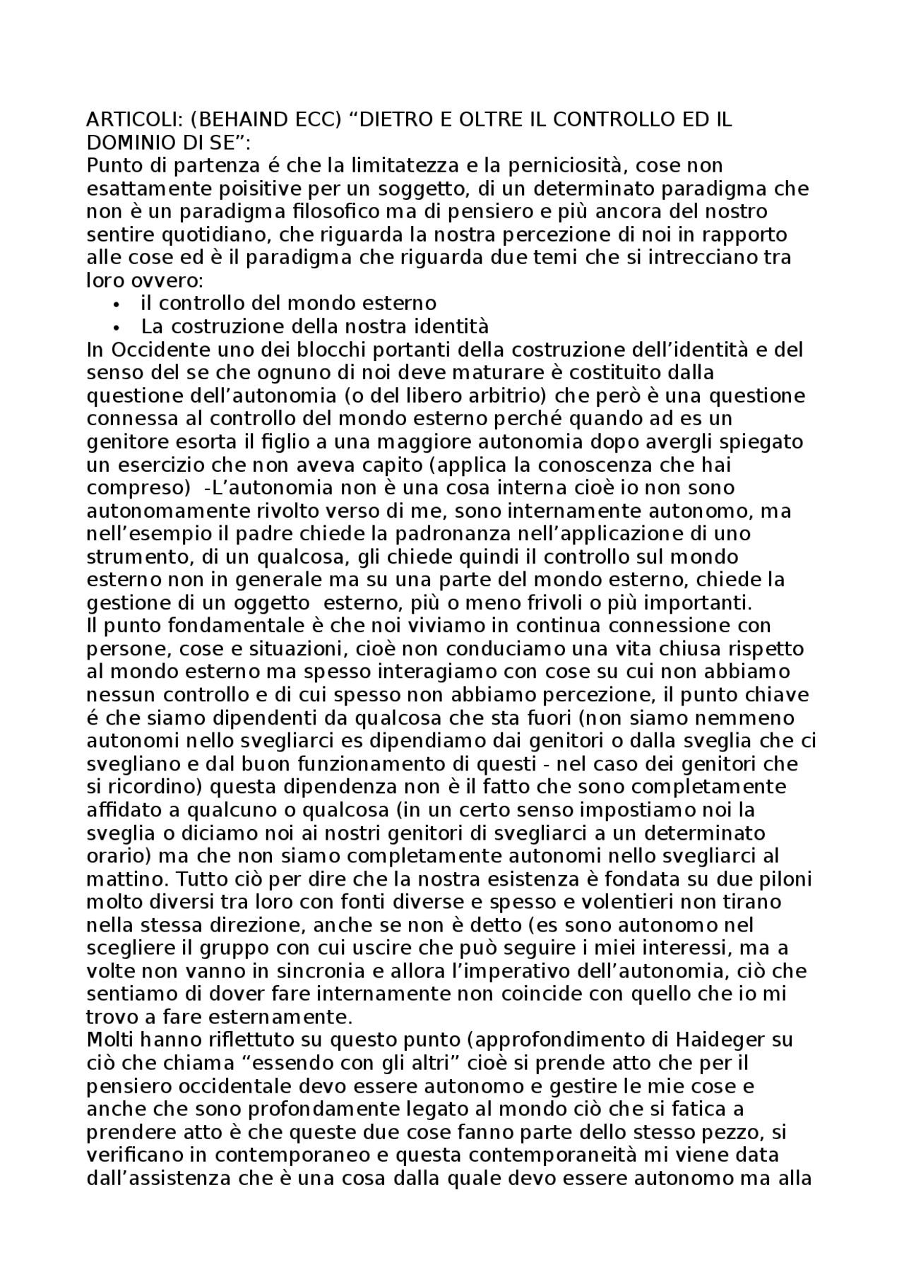 Behind and Beyond Self-Mastery - Docsity